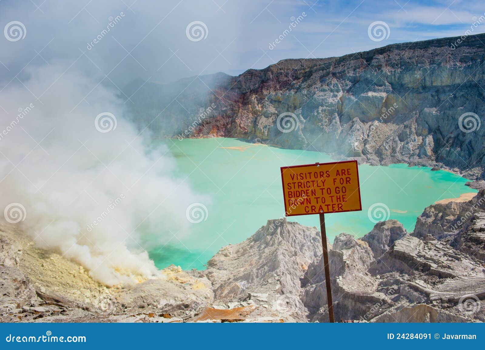 De Vulkaan Van Ijen Van Kawah, Java, Indonesië Stock Afbeelding - Image ...