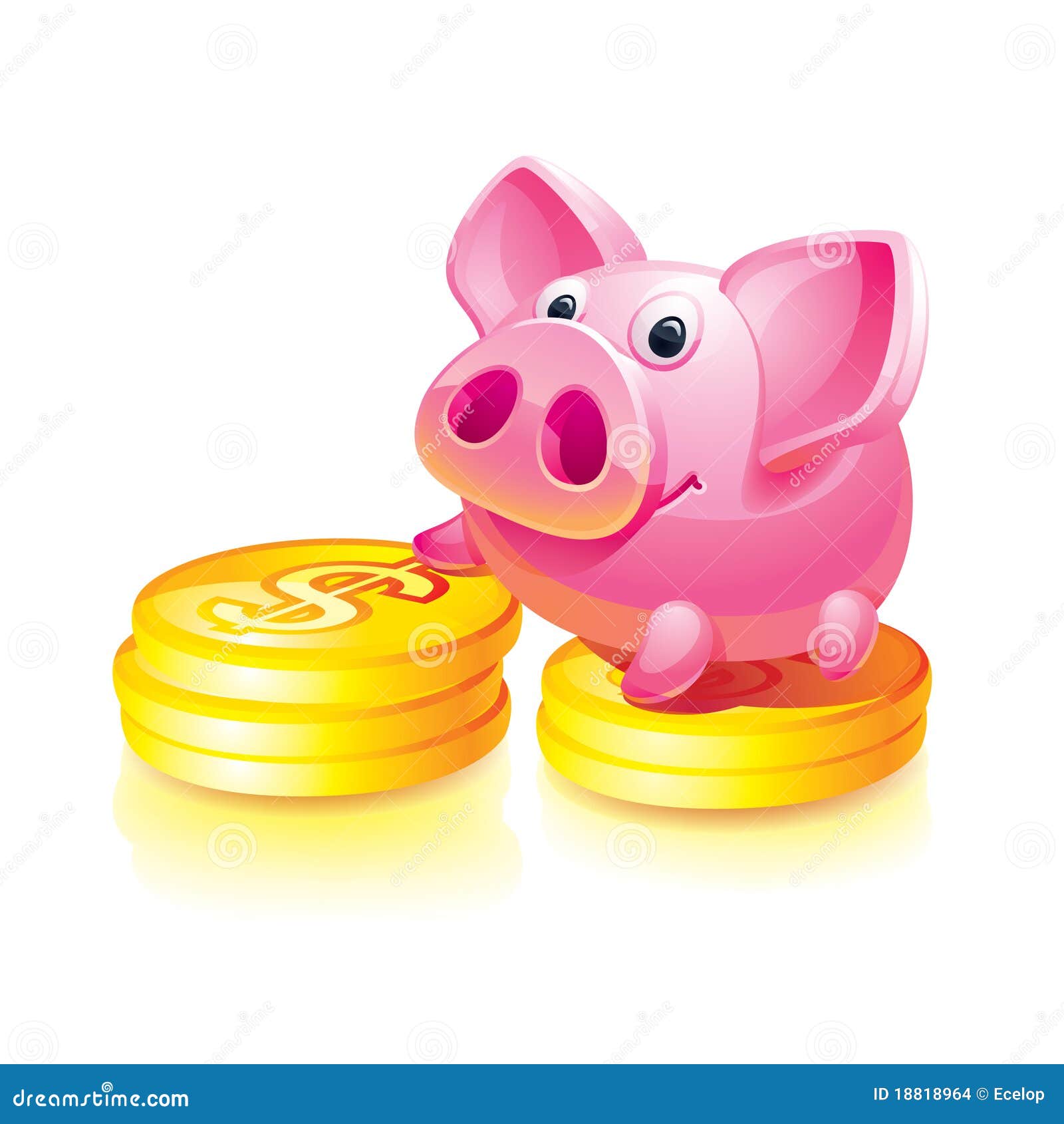 De Wacht Van Het Spaarvarken Vector Illustratie - Illustration of ...