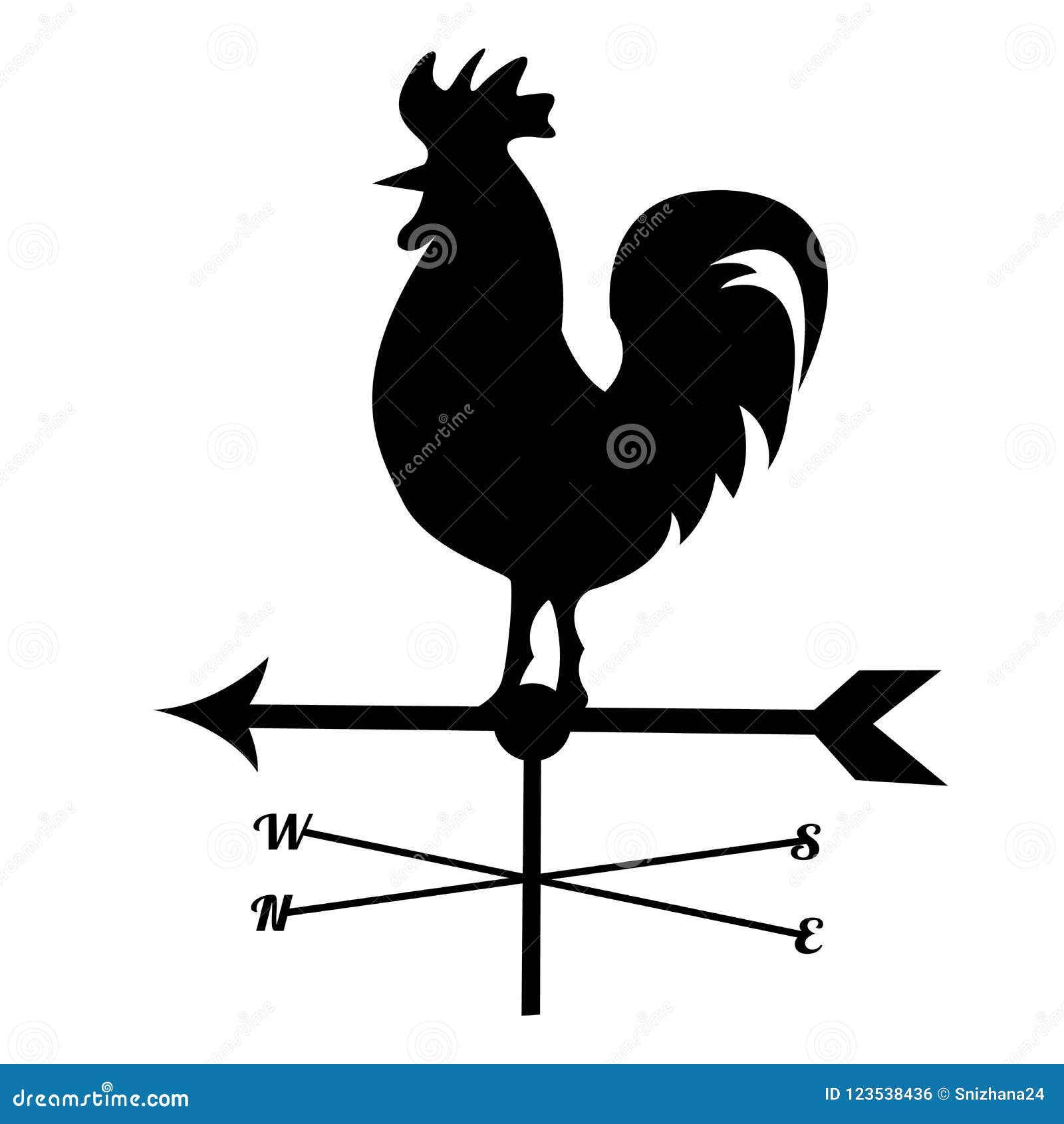 De Weerhaan Van De Haanwindwijzer Vector Illustratie - Illustration of ...