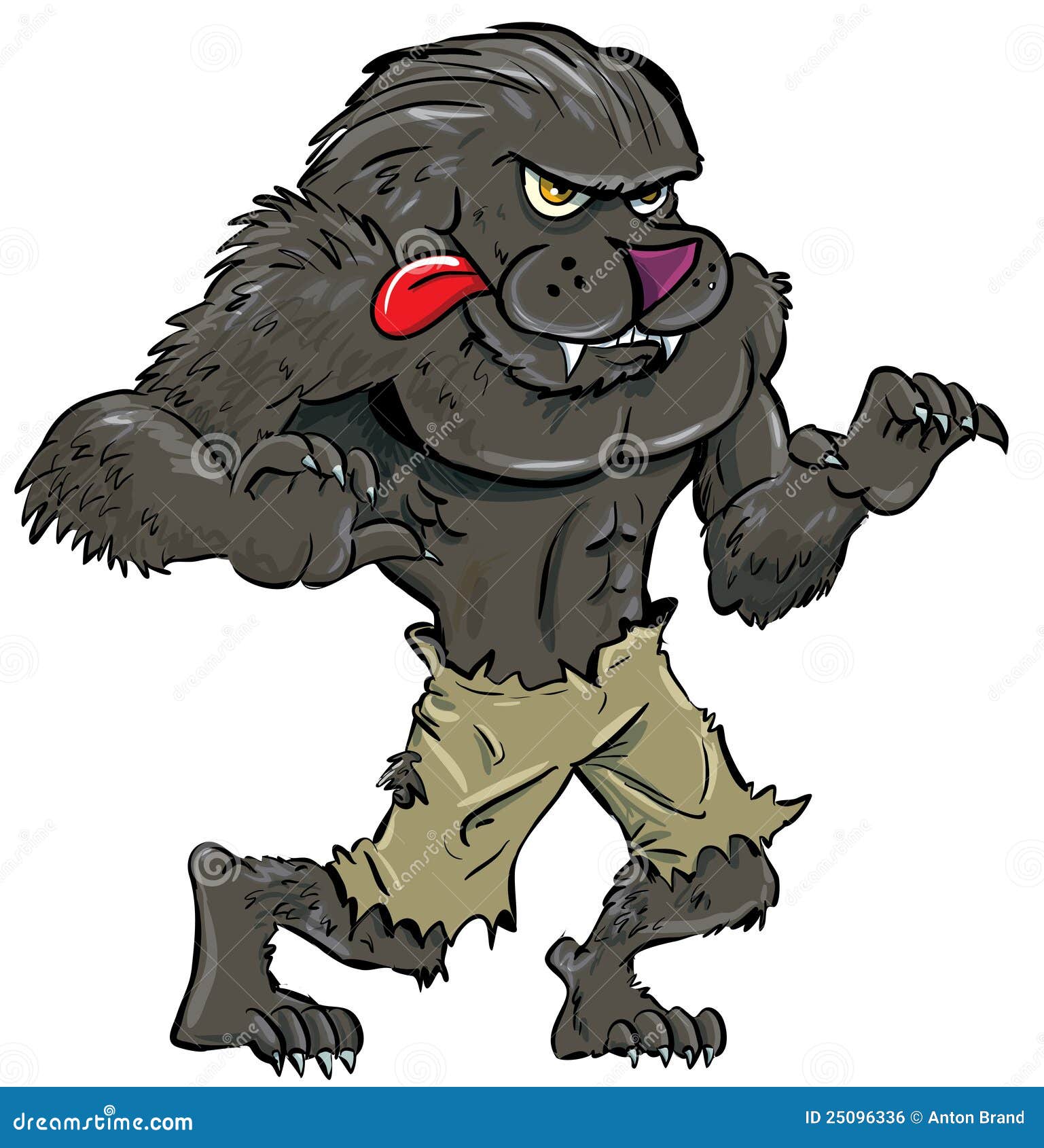 De Weerwolf Van Het Beeldverhaal Met Tong Stock Illustratie ...