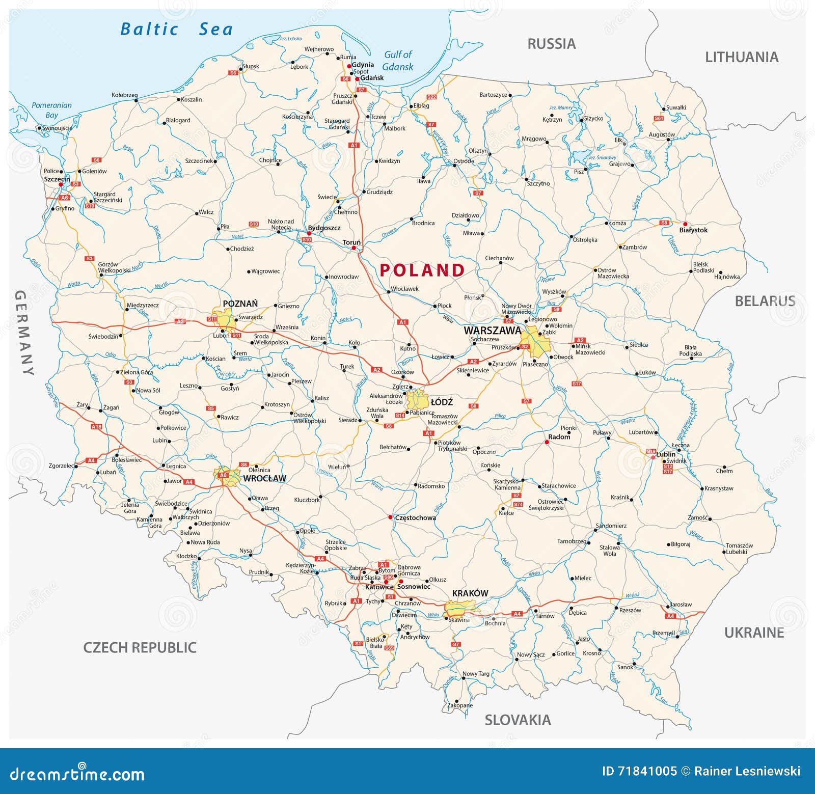 De wegenkaart van Polen stock illustratie. Illustration of republiek ...