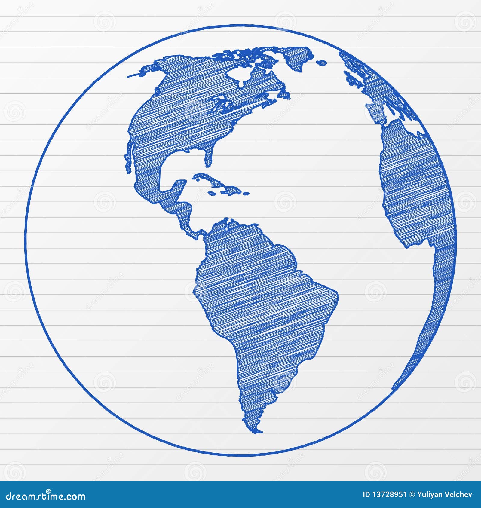 De Wereldbol 3 Van De Tekening Vector Illustratie - Illustration of ...