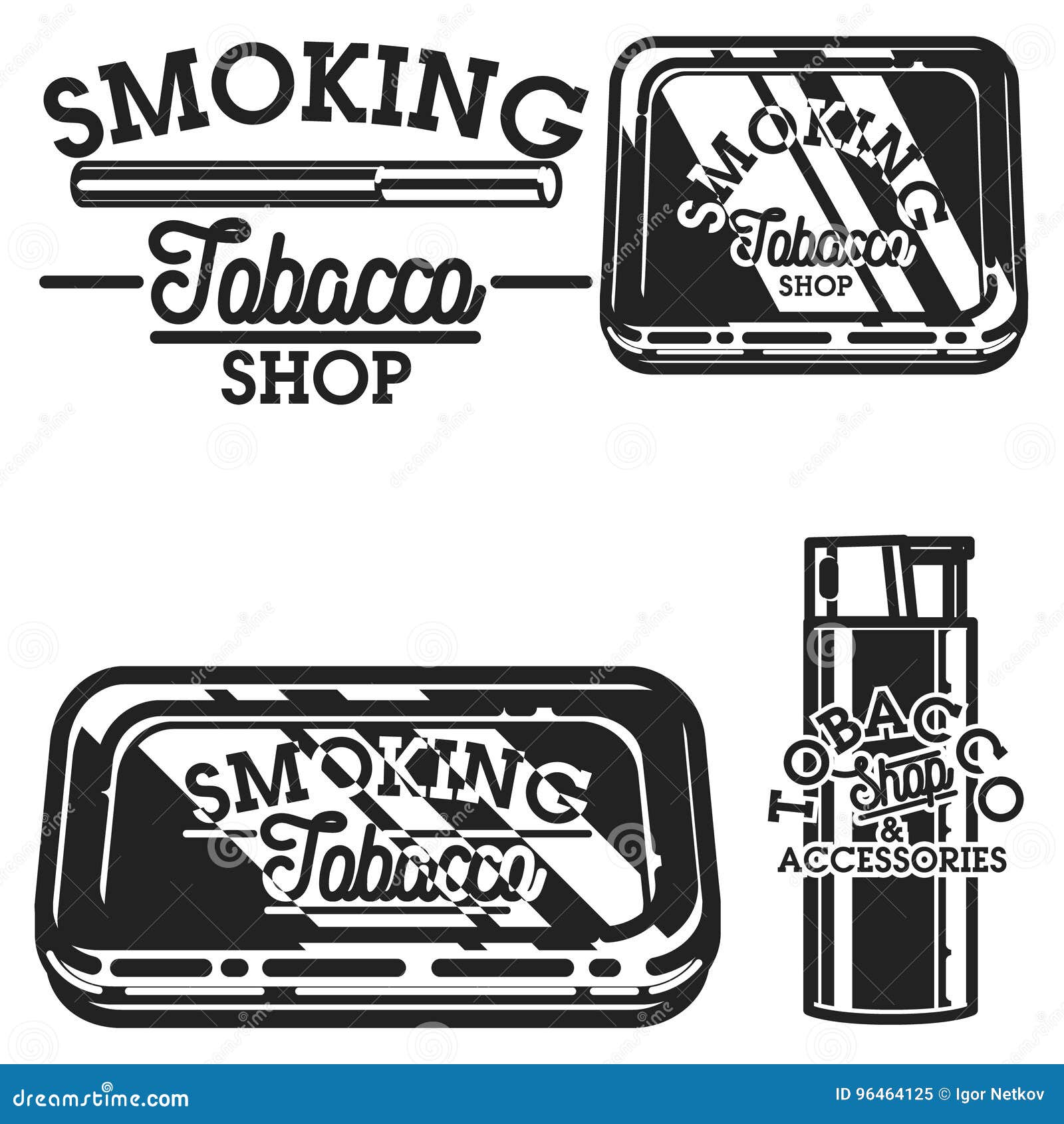 De Winkelemblemen Van De Kleuren Uitstekende Tabak Vector Illustratie ...