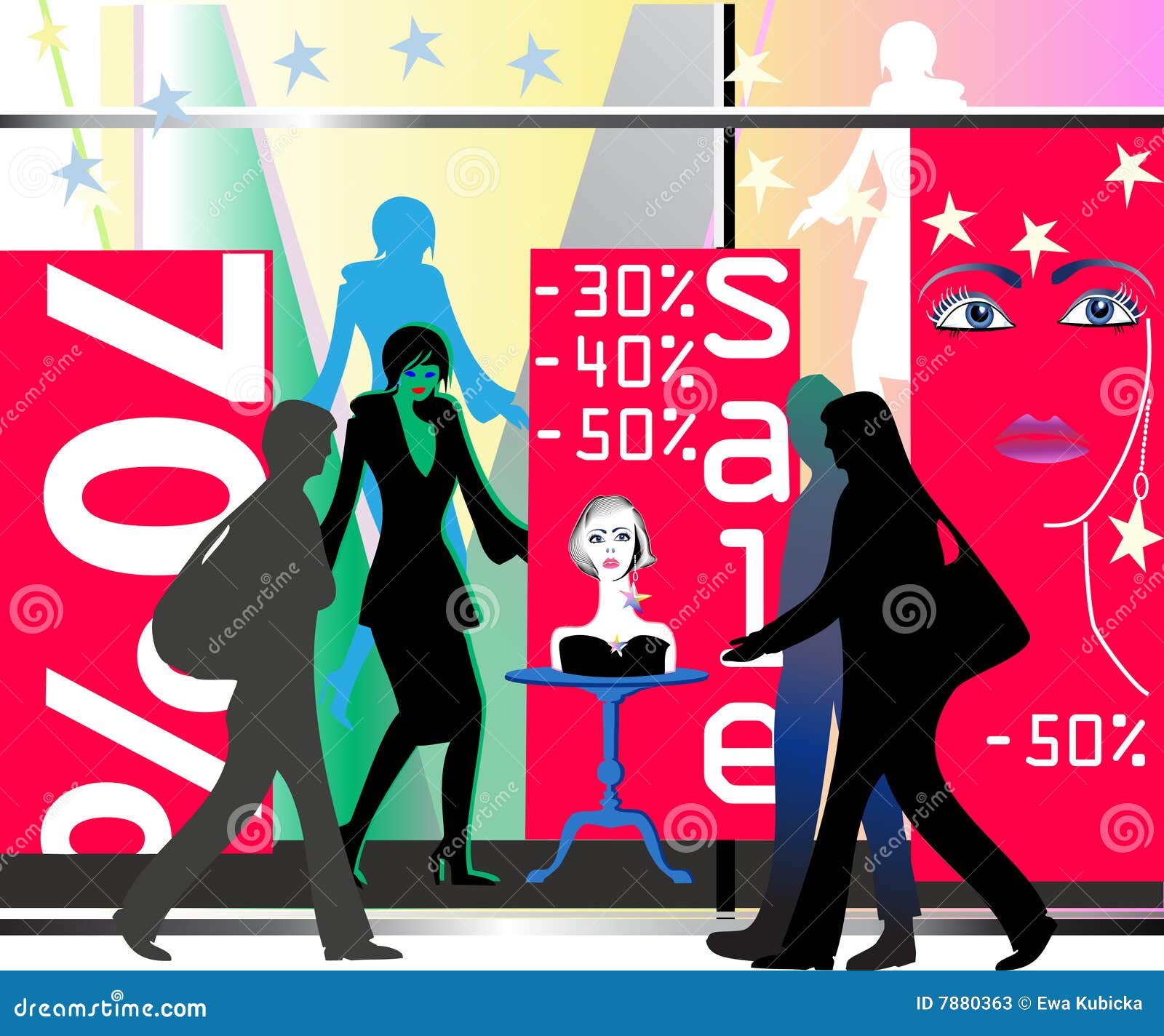 De Winkelvenster Van De Verkoop Vector Illustratie - Illustration of ...