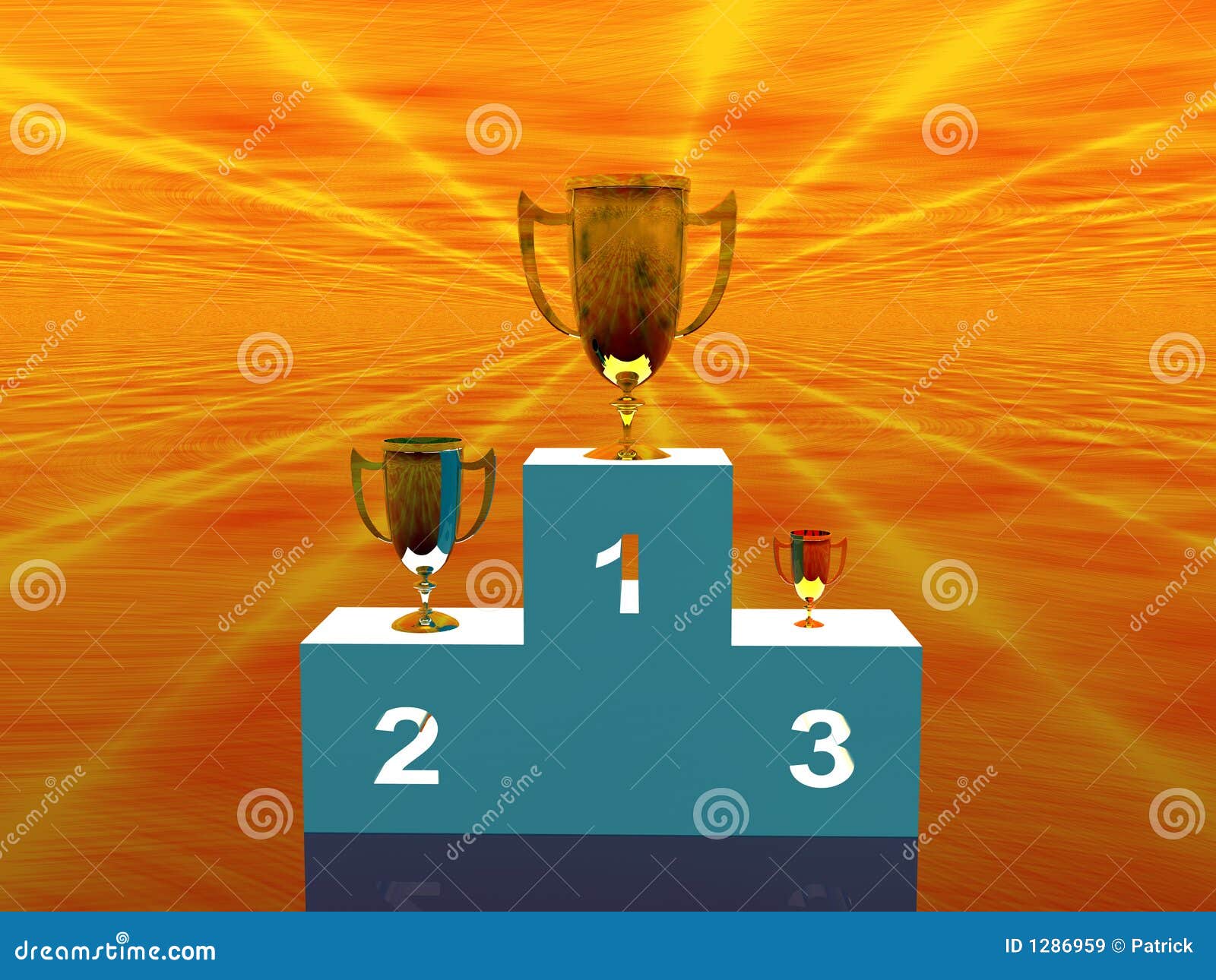 De winnaars, tribune stock illustratie. Illustration of goud - 1286959