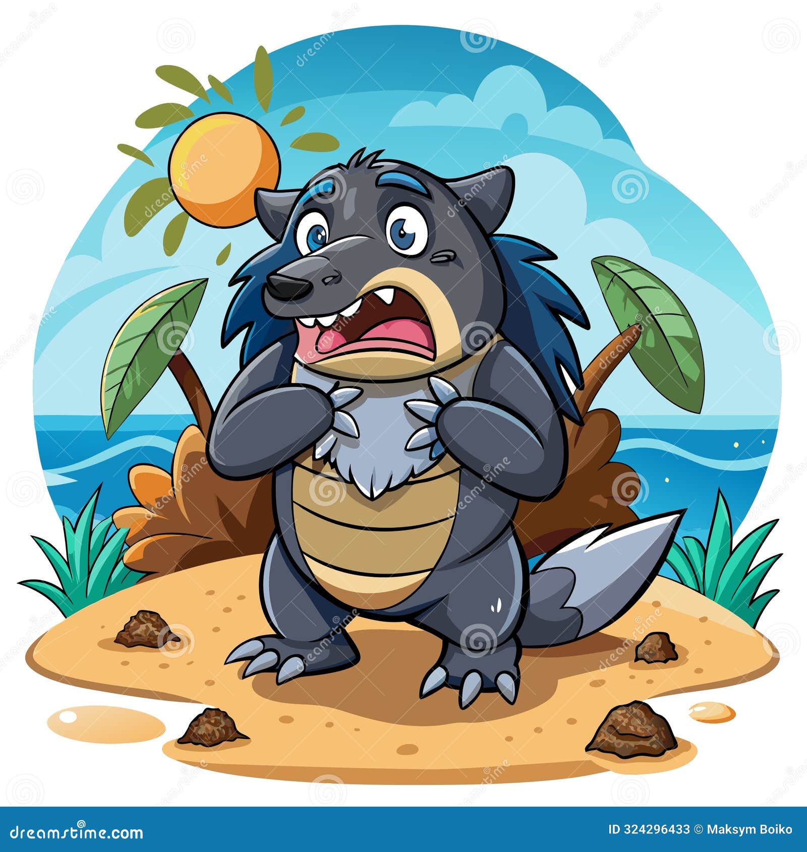 De Winton Mole Intimidated Cries Beach Vector Stock Vector ...