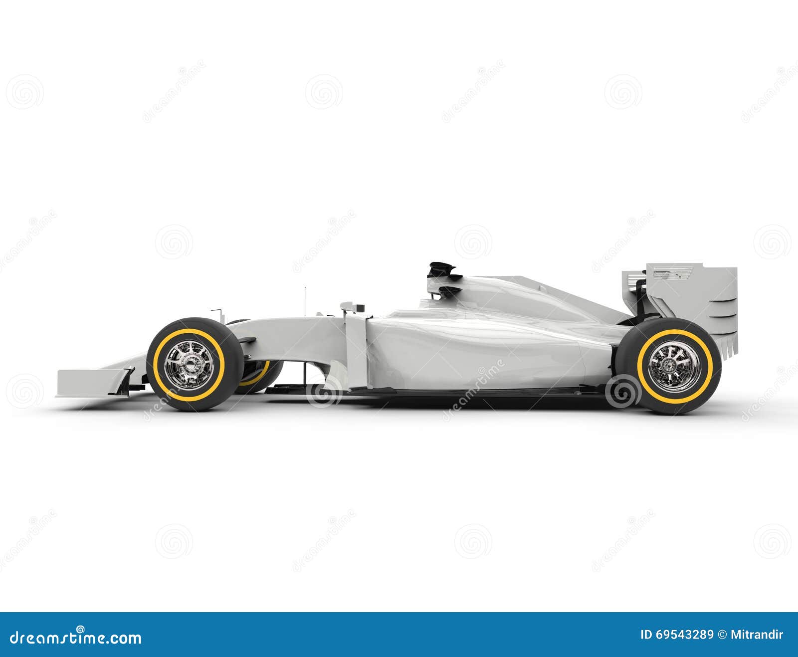 De Witte Auto Van Formule 1 - Zijaanzicht Stock Afbeelding - Image of ...
