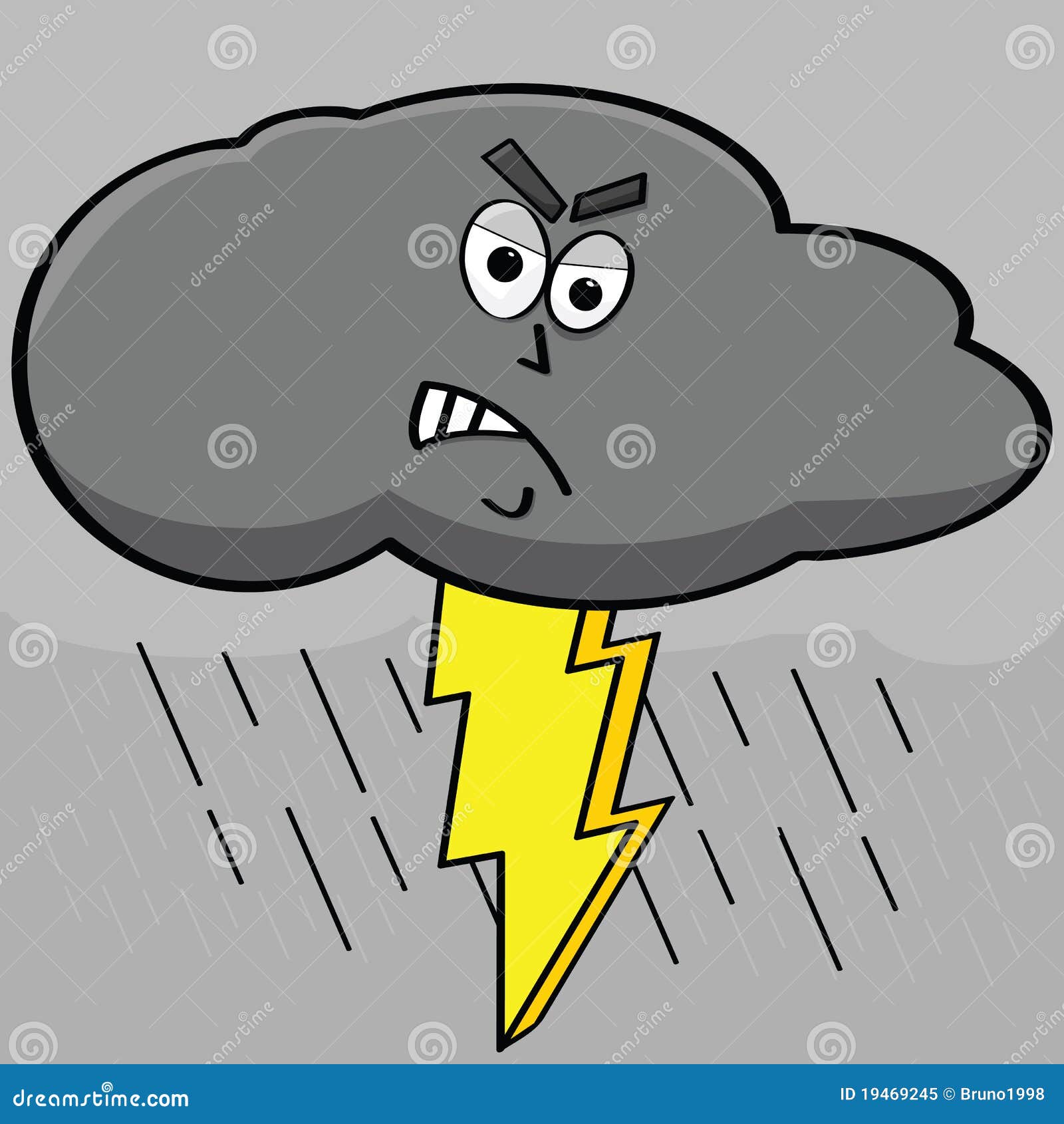 De wolk van de bliksem vector illustratie. Illustration of grappig ...