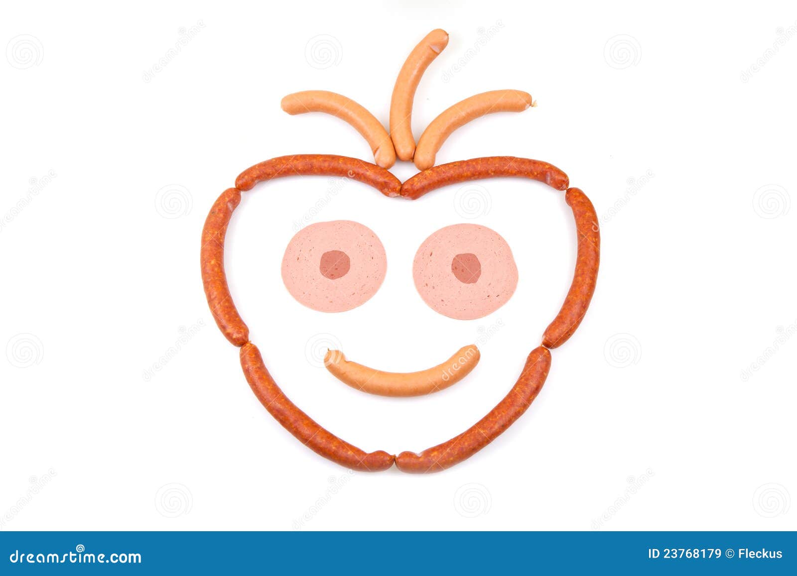De Worst Van Het Gezicht Van Smiley Stock Afbeelding - Image of voedsel ...