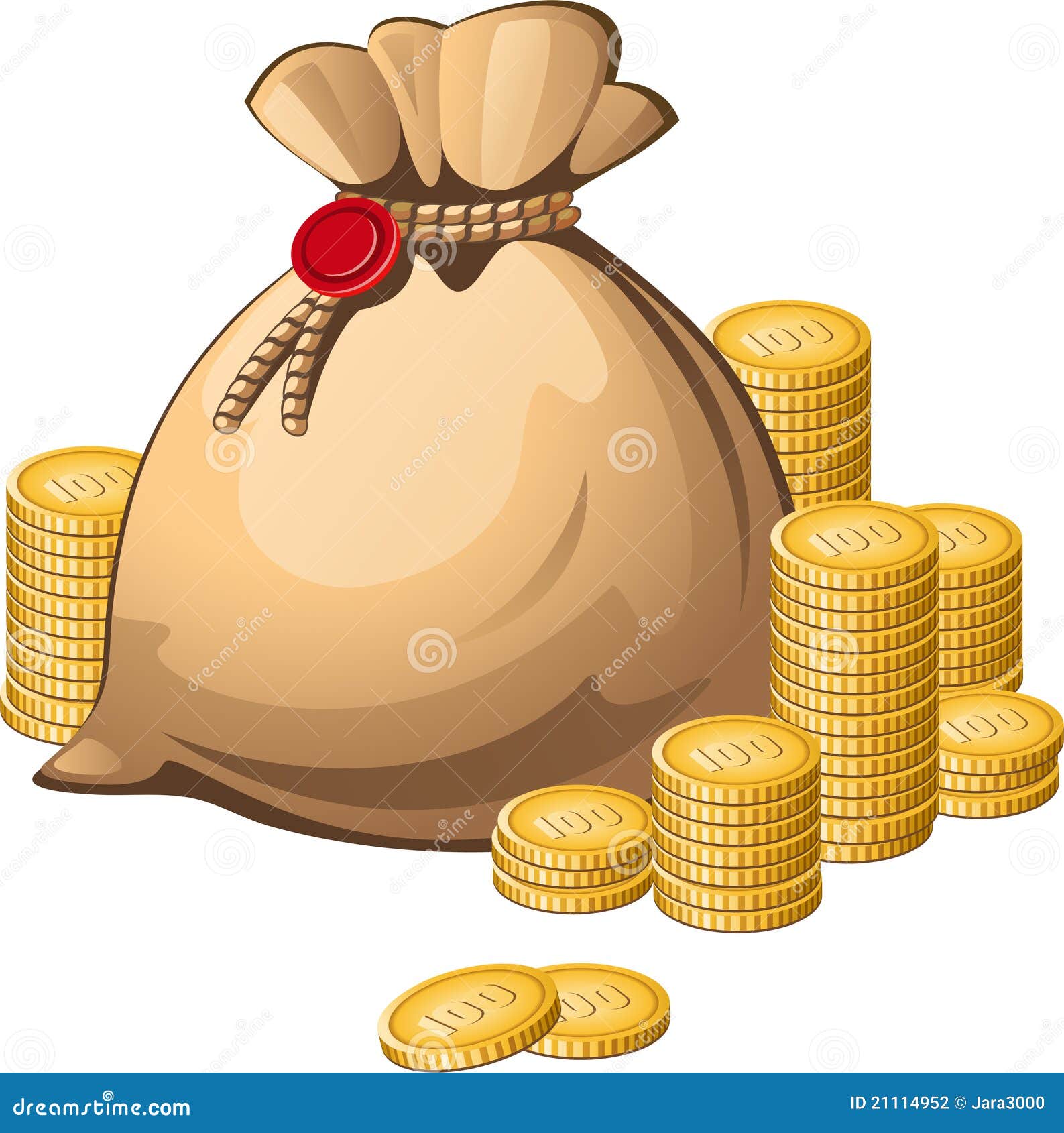 De zak van het geld vector illustratie. Illustration of inkomens - 21114952