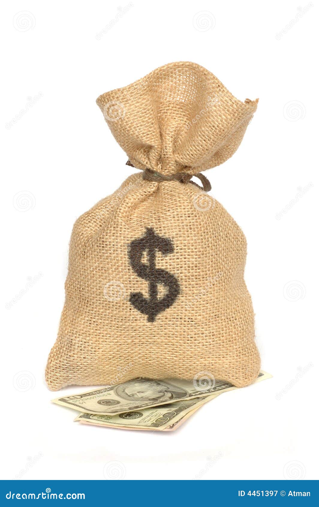 De Zak van het geld stock afbeelding. Image of geïsoleerd - 4451397