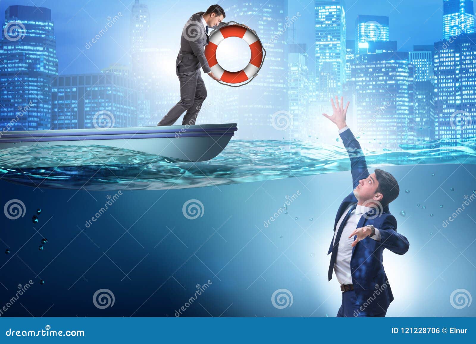 De Zakenman Die Van Verdrinking Worden Gered Stock Foto - Image of brak ...