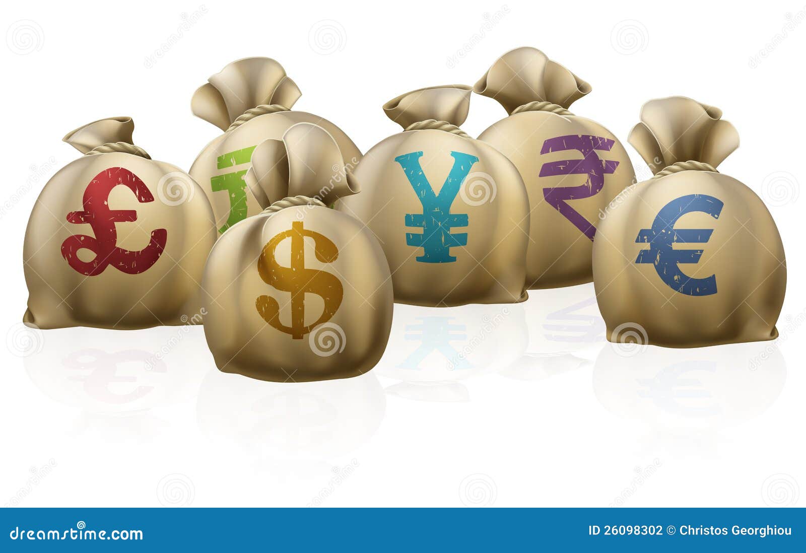 De zakken van het geld vector illustratie. Illustration of geld - 26098302