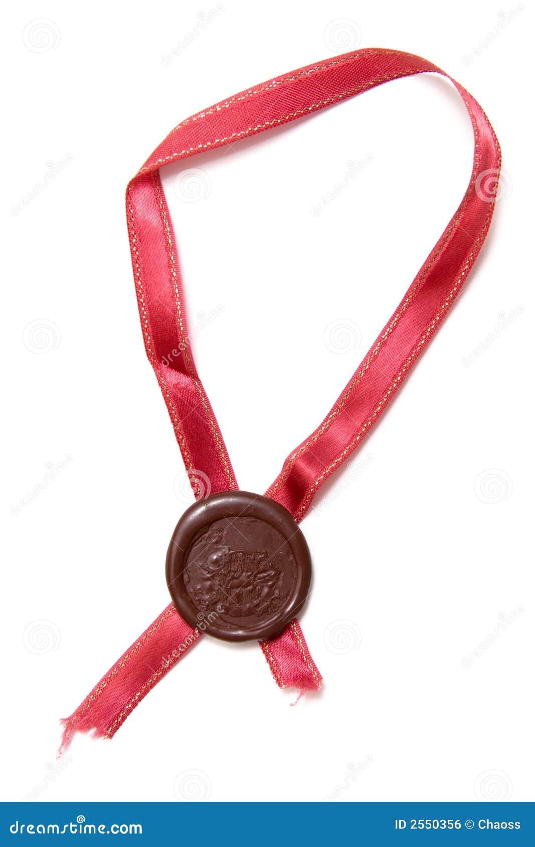 De Zegel Van Het Zegelwas Met Lint Stock Foto - Image of kwaliteit ...