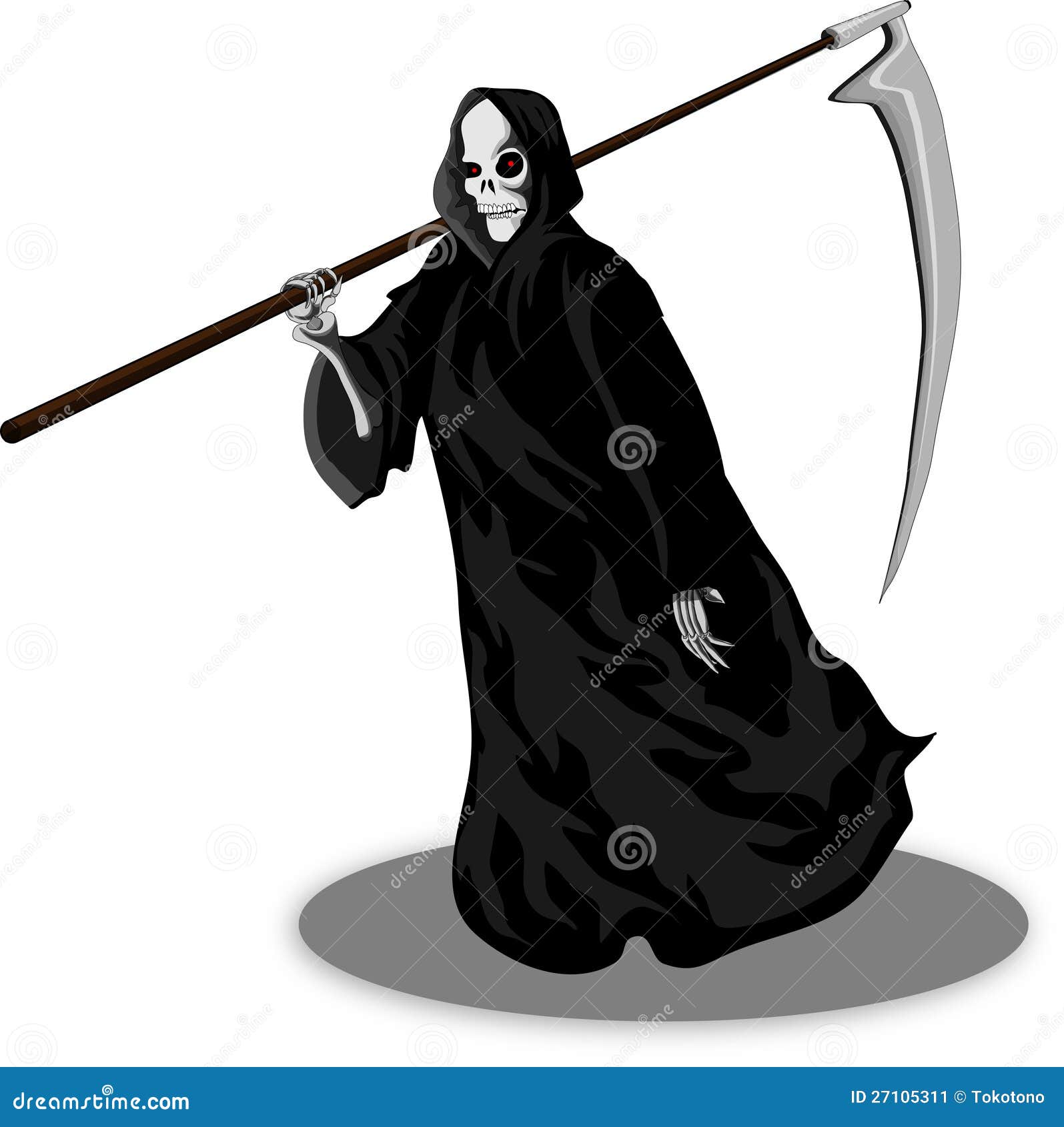 De zeis van de dood whith vector illustratie. Illustration of kwaad ...