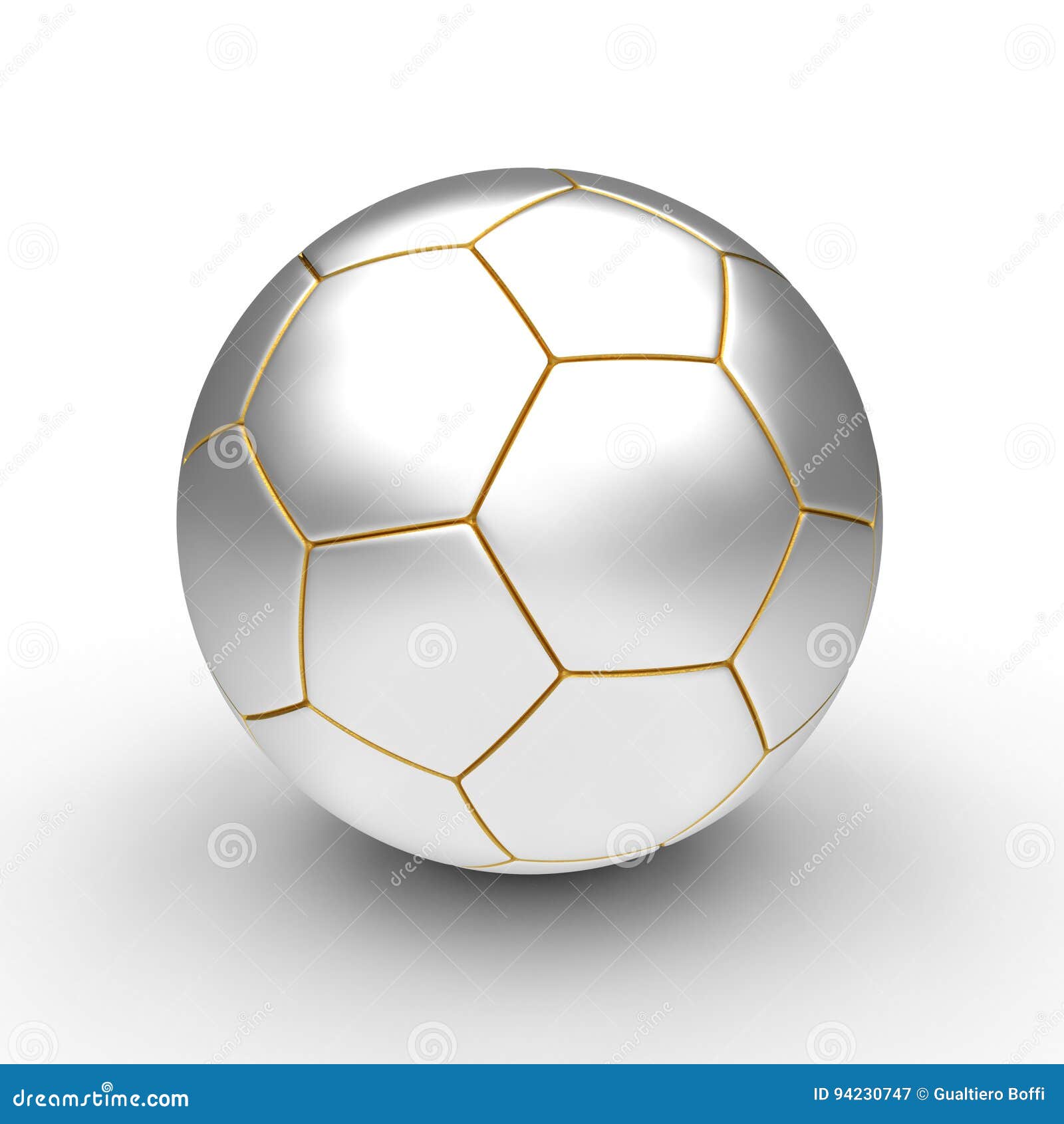 De Zilveren Bal Van Het Voetbal Stock Illustratie - Illustration of ...