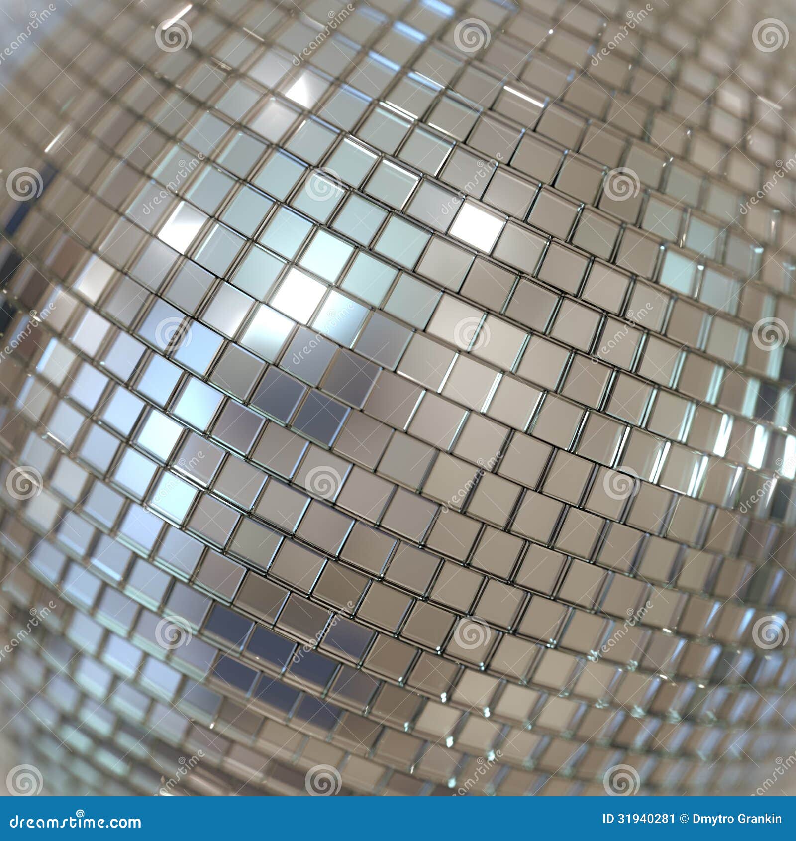 De Zilveren Glanzende Achtergrond Van De Discobal Stock Illustratie ...