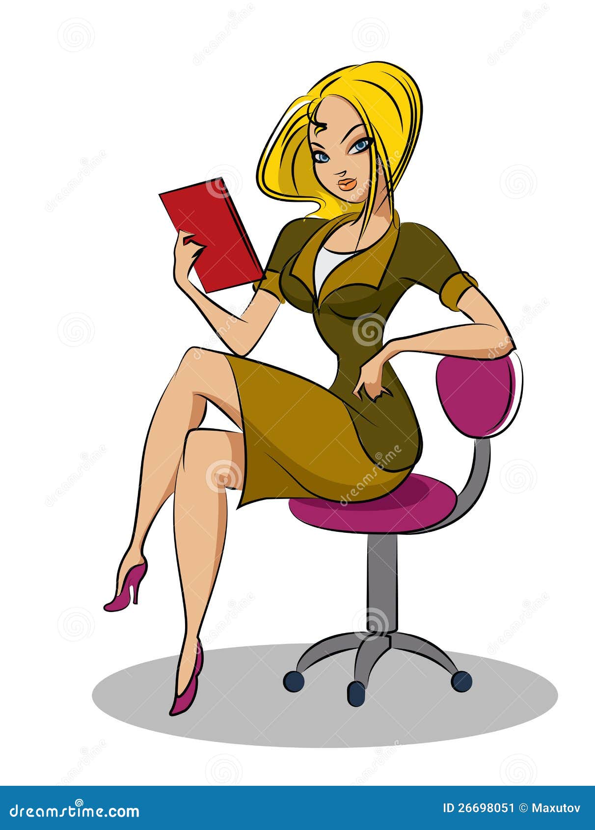 De Zitting Van De Secretaresse Vector Illustratie - Illustration of ...