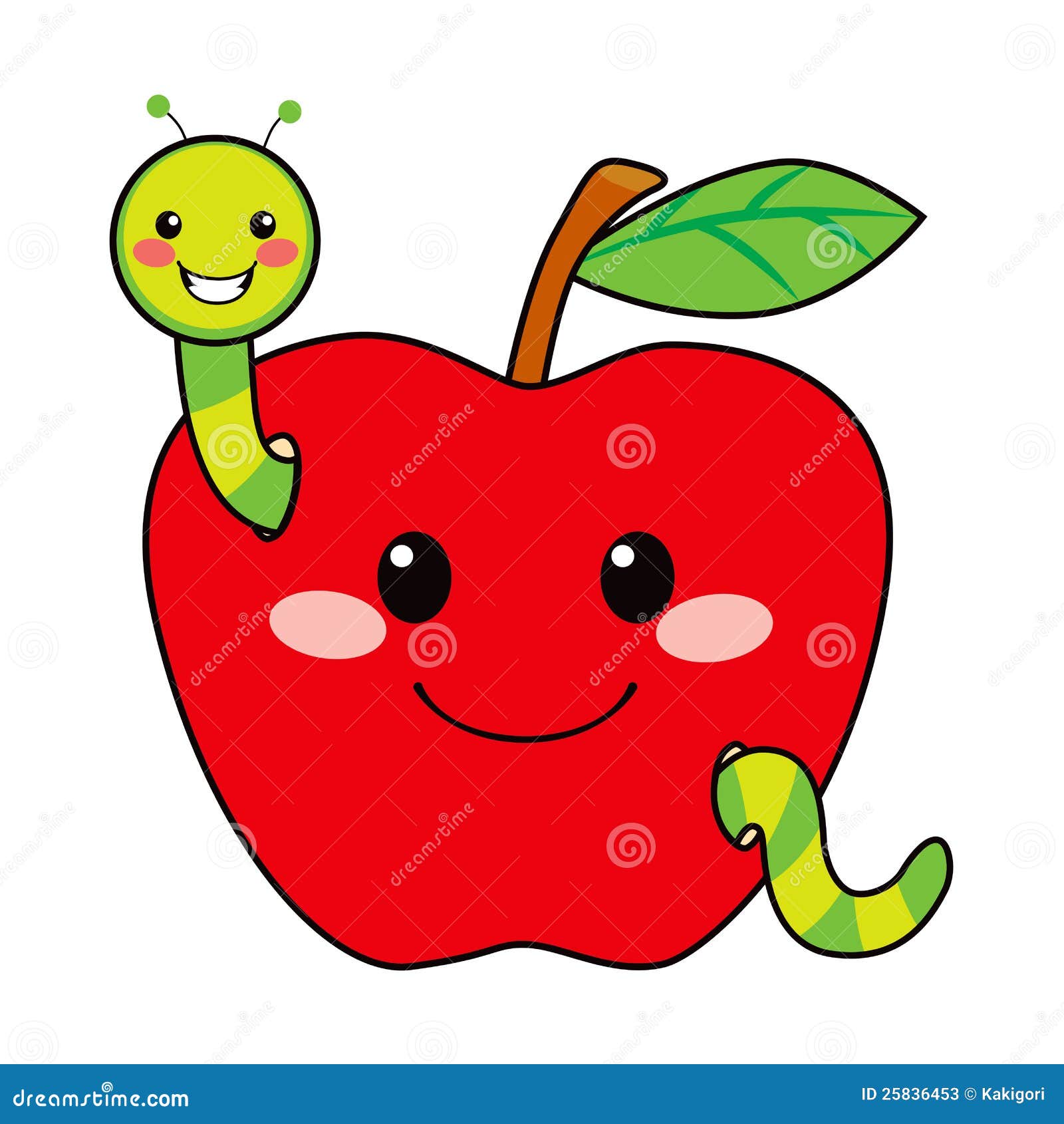De zoete Worm van de Appel vector illustratie. Illustration of ...