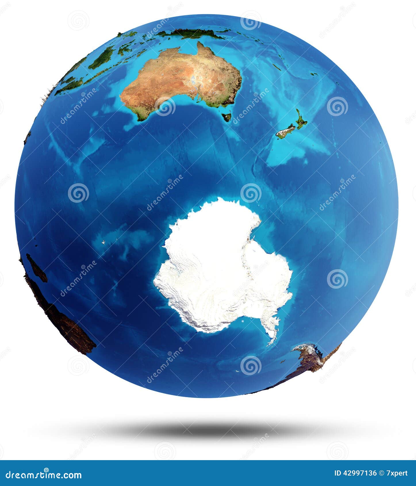 De Zuidpool En Zuid- Oceaan Echte Hulp En Water Stock Illustratie ...