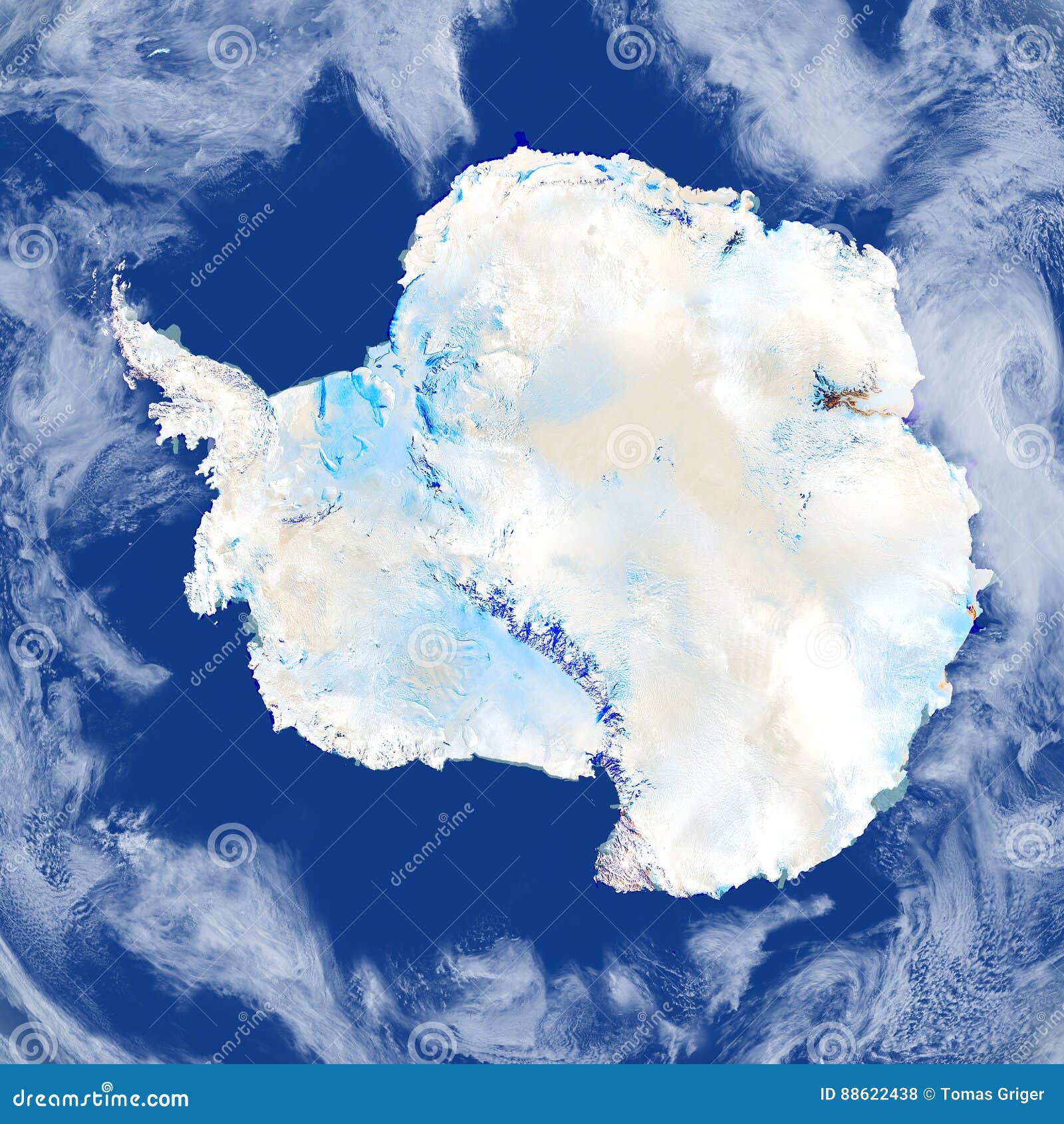 De zuidpool op aarde stock illustratie. Illustration of kaart - 88622438