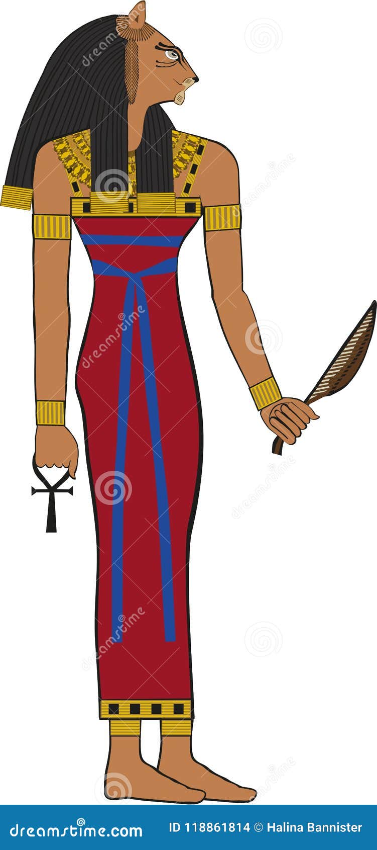 Dea egiziana Bastet illustrazione di stock. Illustrazione di ballo ...