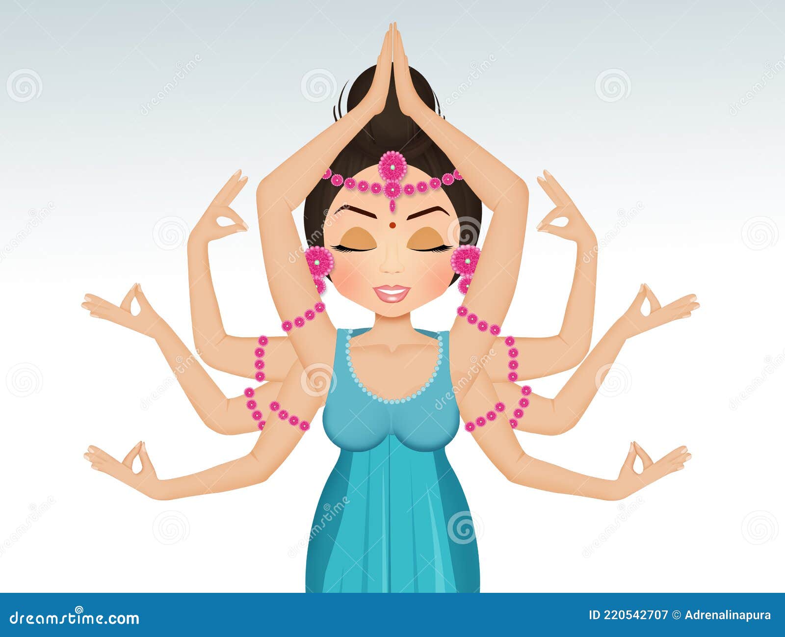 Dea Kali With Eight Arms Royalty-Free Stock Photography | CartoonDealer ...