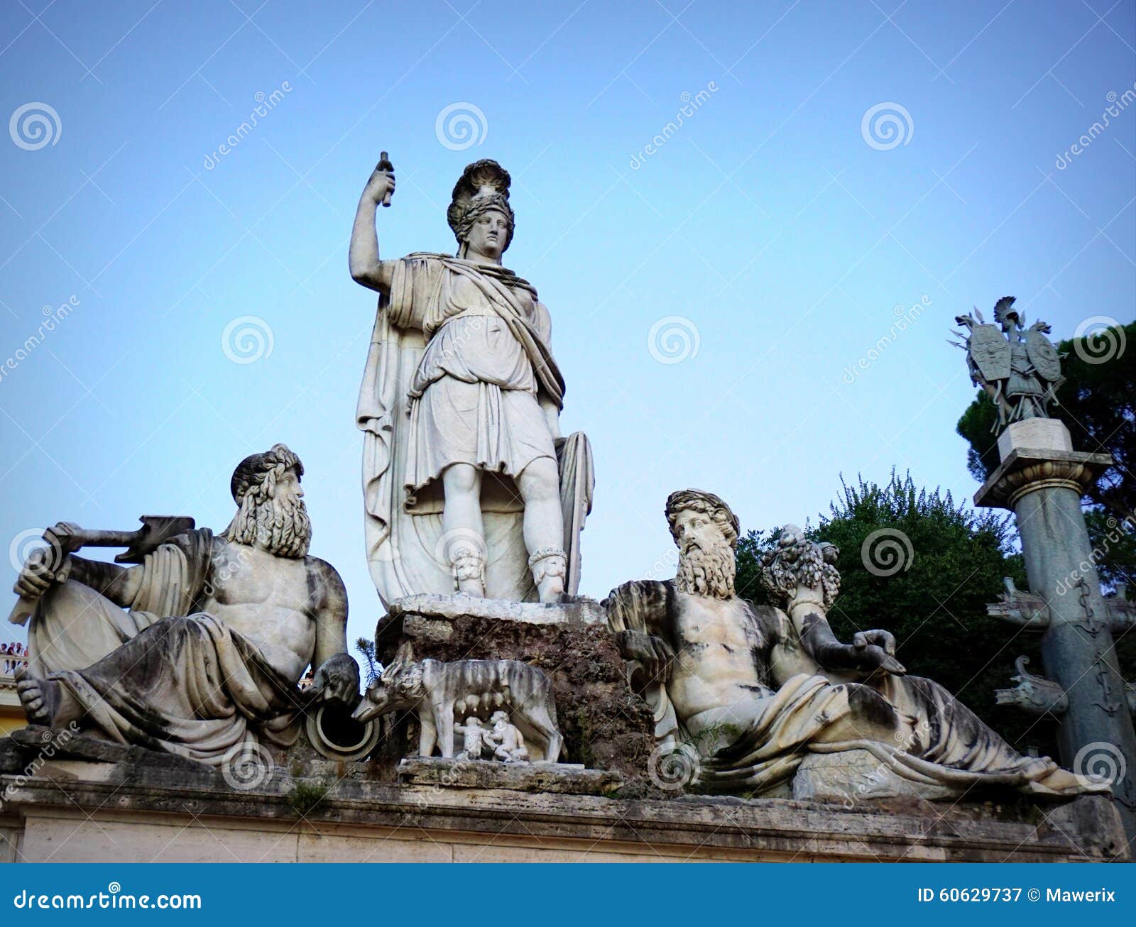 Dea Roma fountain stock image. Image of mythology, famous - 60629737