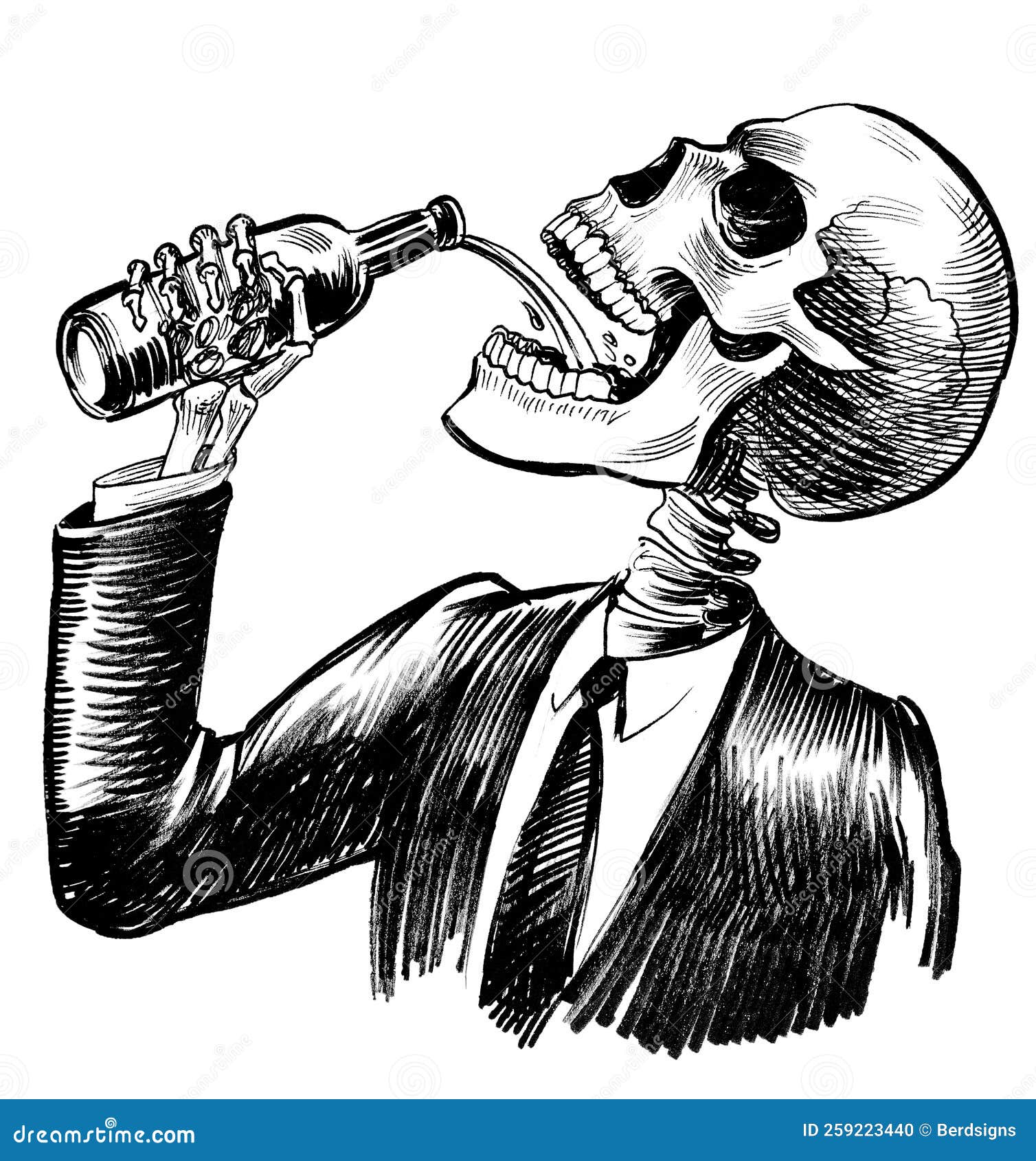 Dead alcoholic stock illustration. Illustration of drunkard - 259223440