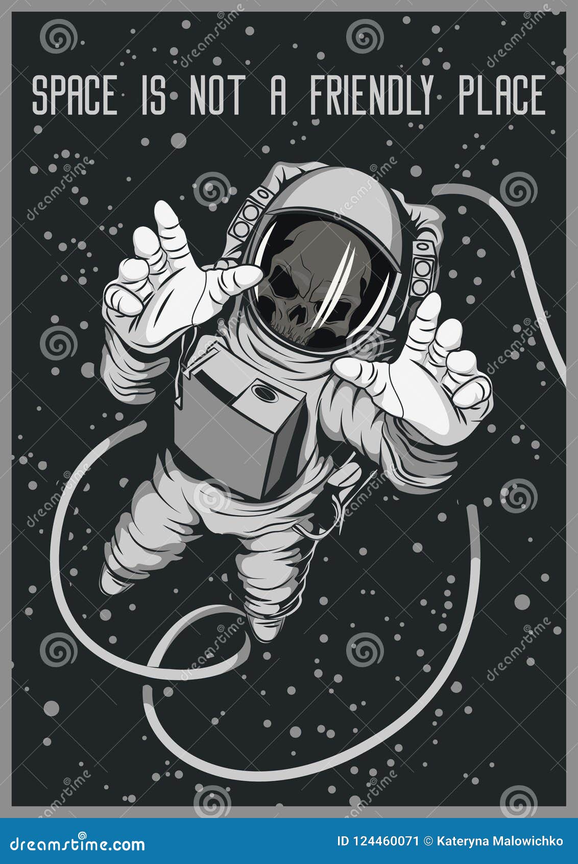 Dead Astronaut Original Placard Stock Illustration - Illustration of ...