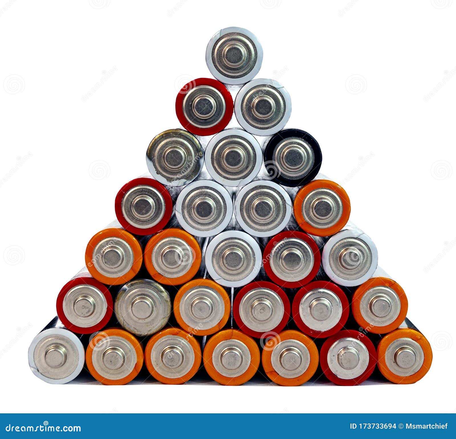 Dead battery pyramid stock photo. Image of white, ecology - 173733694