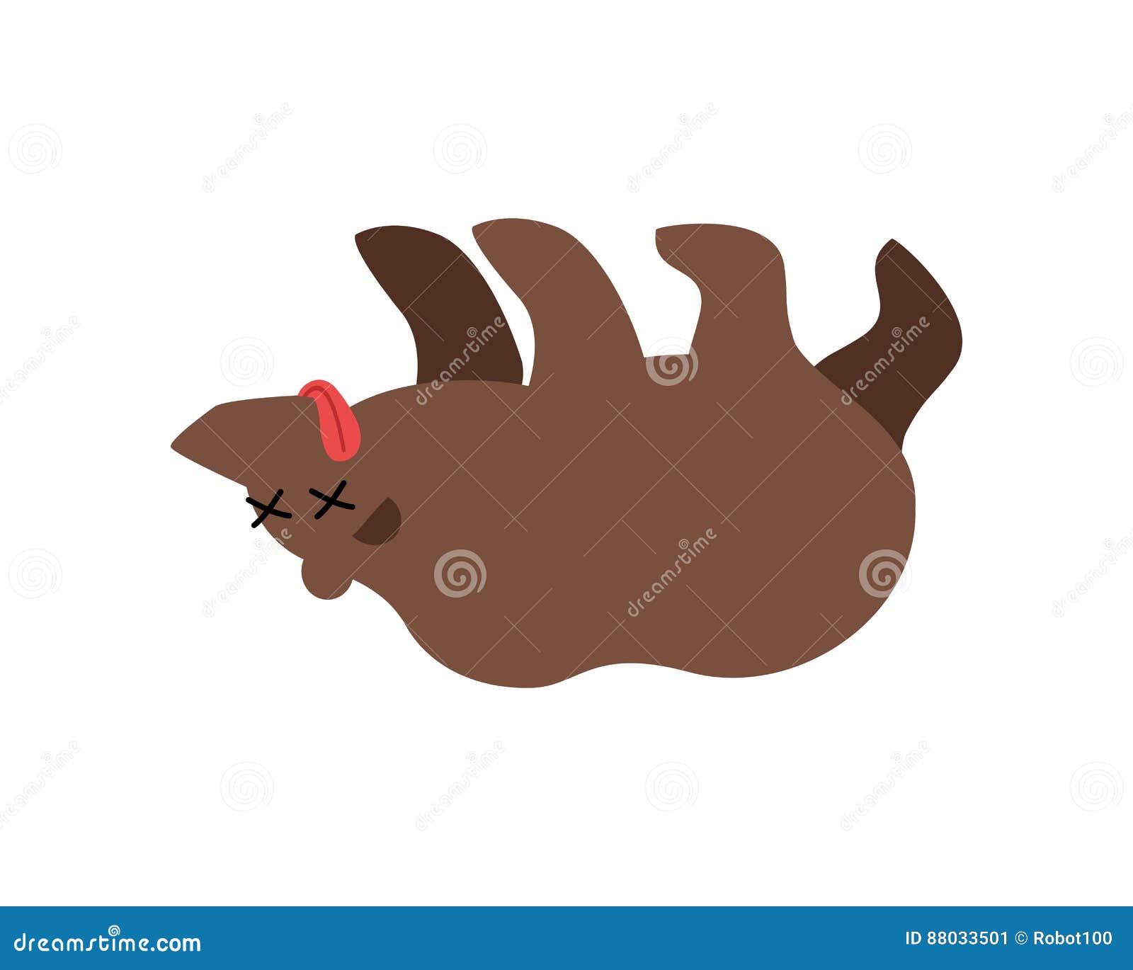 Dead Bear. Wild Animal Deceased. Corpse Of Grizzly Cartoon Vector ...