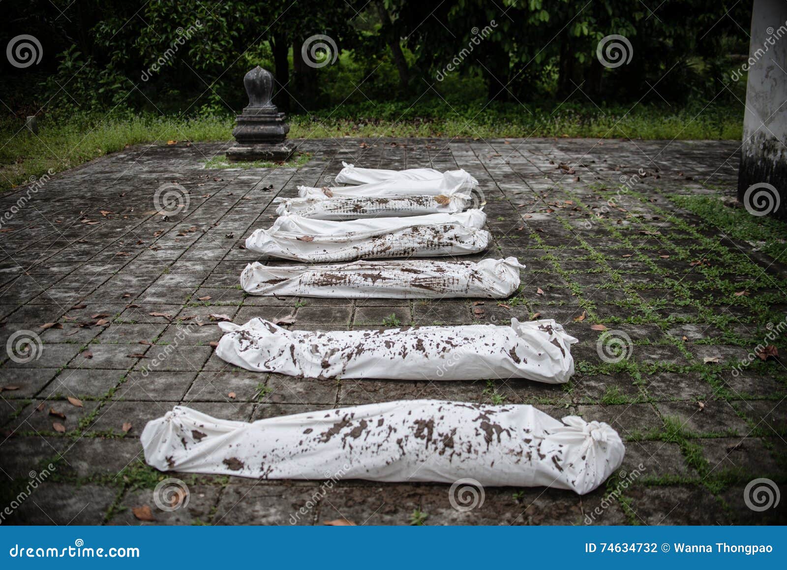 Dead Bodies in White Cloth. Stock Photo - Image of phuket, accident ...