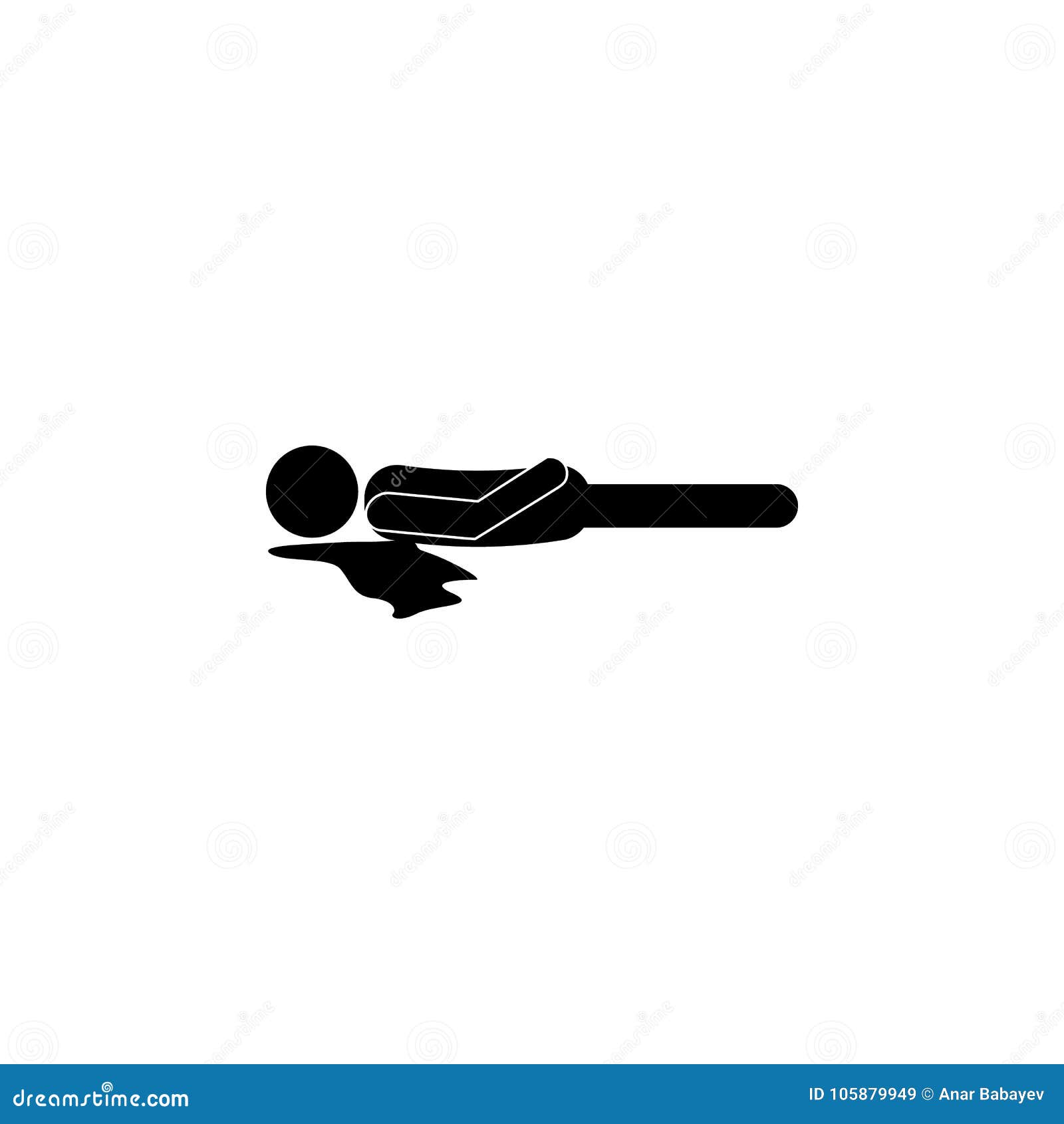 Dead, body, murder icon stock vector. Illustration of human - 105879949