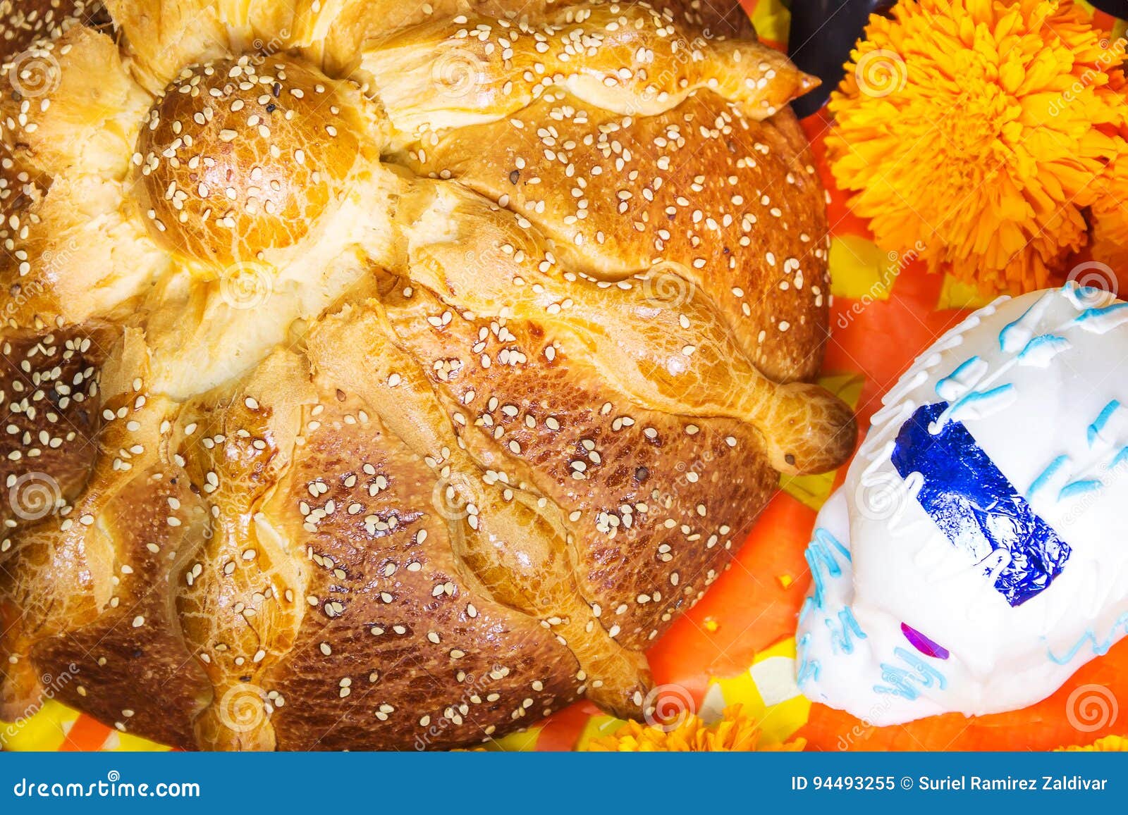 Dead Bread Day of the Dead Celebration Stock Image - Image of skulls ...
