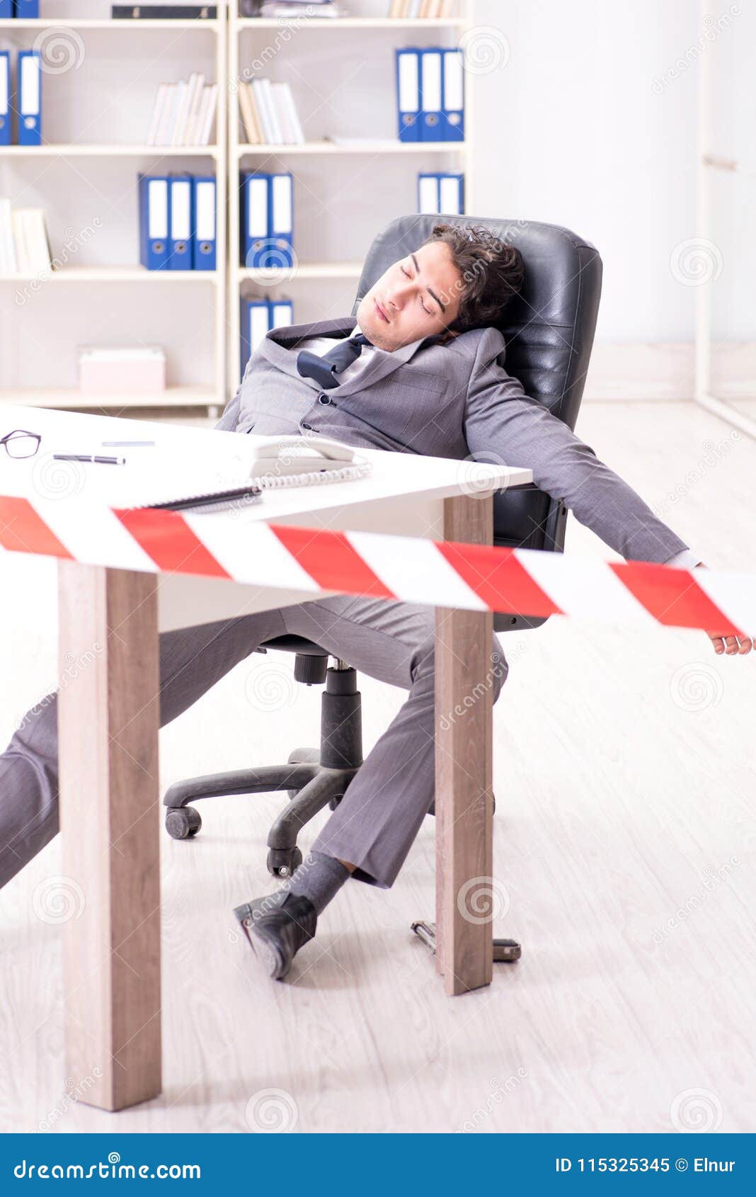 The Dead Businessman at this Desk Stock Image - Image of businessman ...
