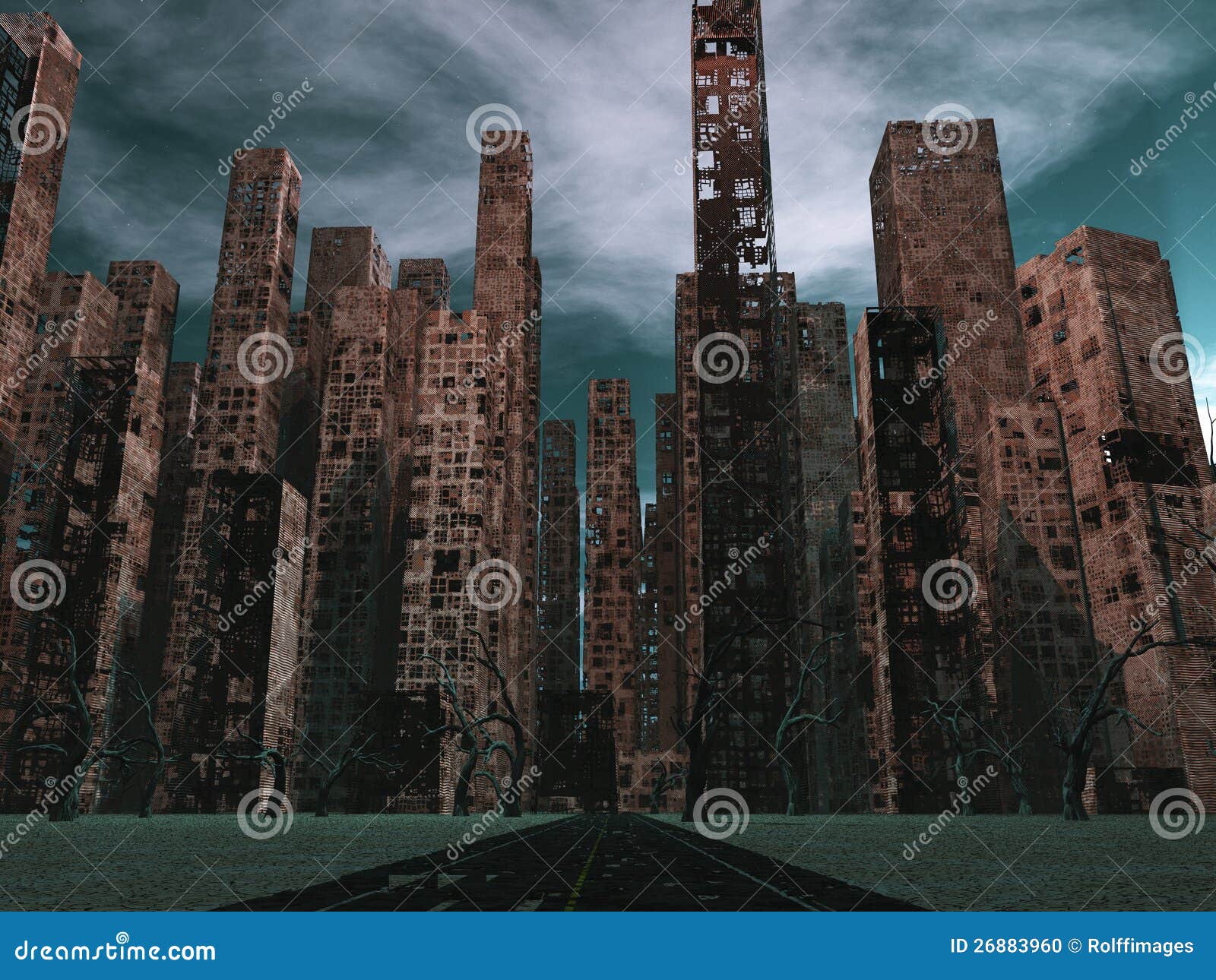 Dead city stock illustration. Illustration of desolate - 26883960
