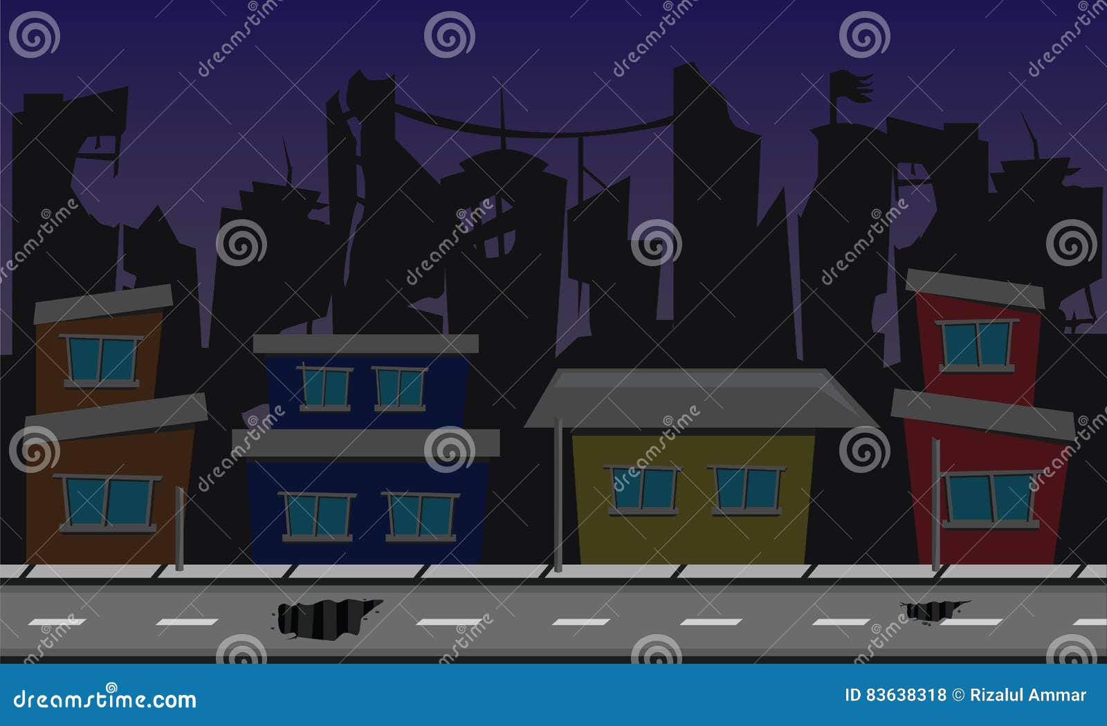 Dead City Background Design Stock Vector - Illustration of grunge ...