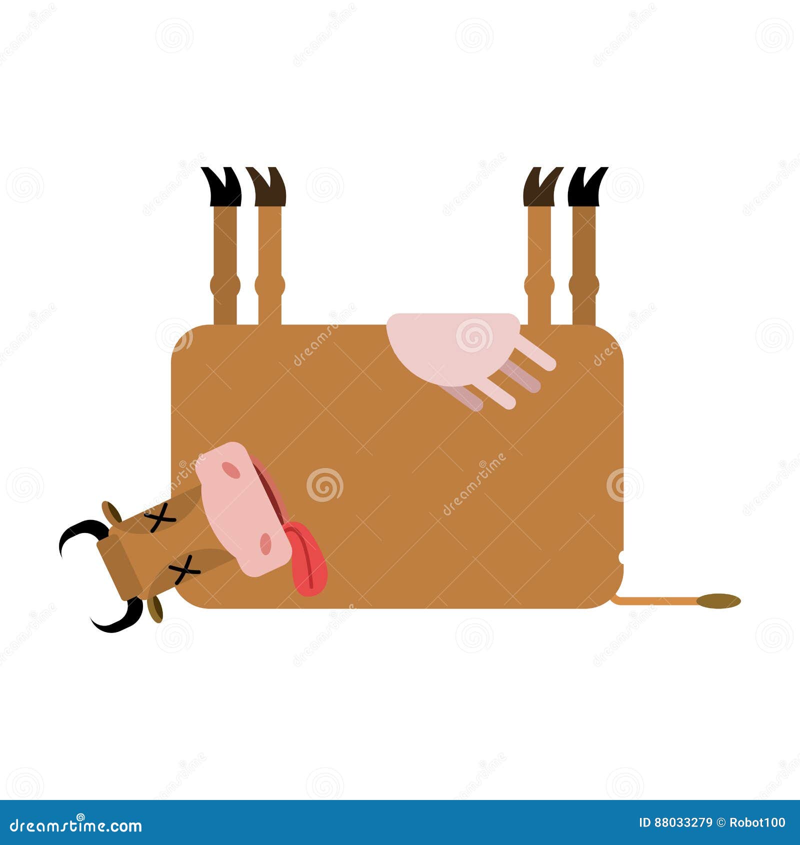 Dead cow. Farm animal dead stock vector. Illustration of dust - 88033279