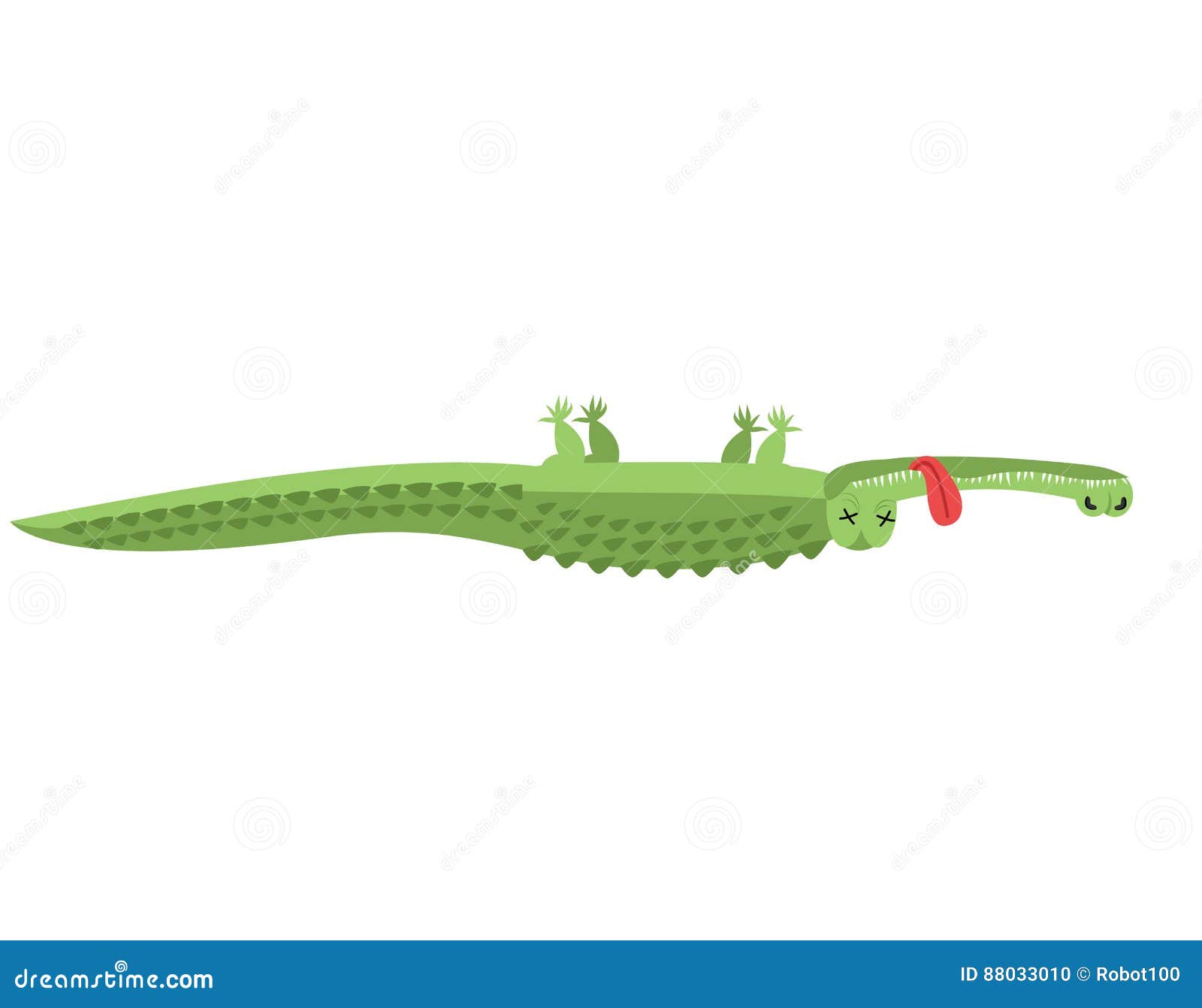 Dead Crocodile. African Alligator Deceased. Corpse Of Croc Wild Vector ...