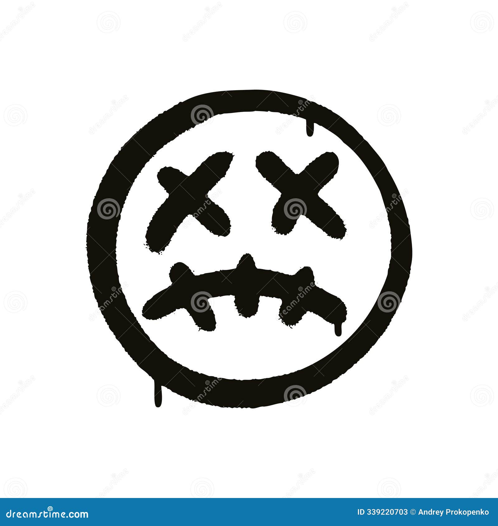 Dead Emoticon Vector Icon Symbol Isolated On White Background ...