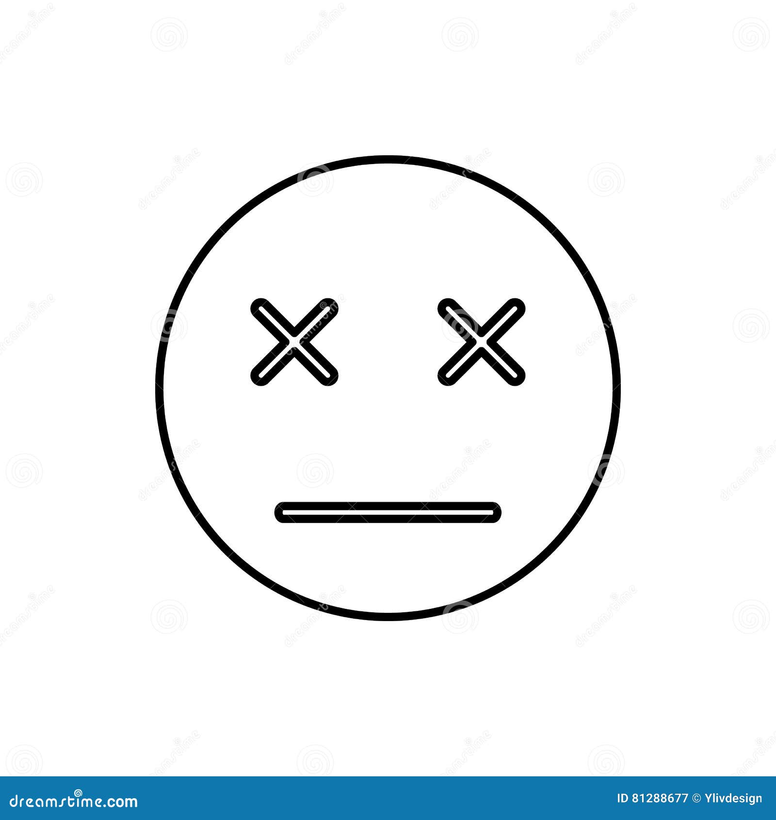 Dead Emoticon Icon, Outline Style Cartoon Vector | CartoonDealer.com ...