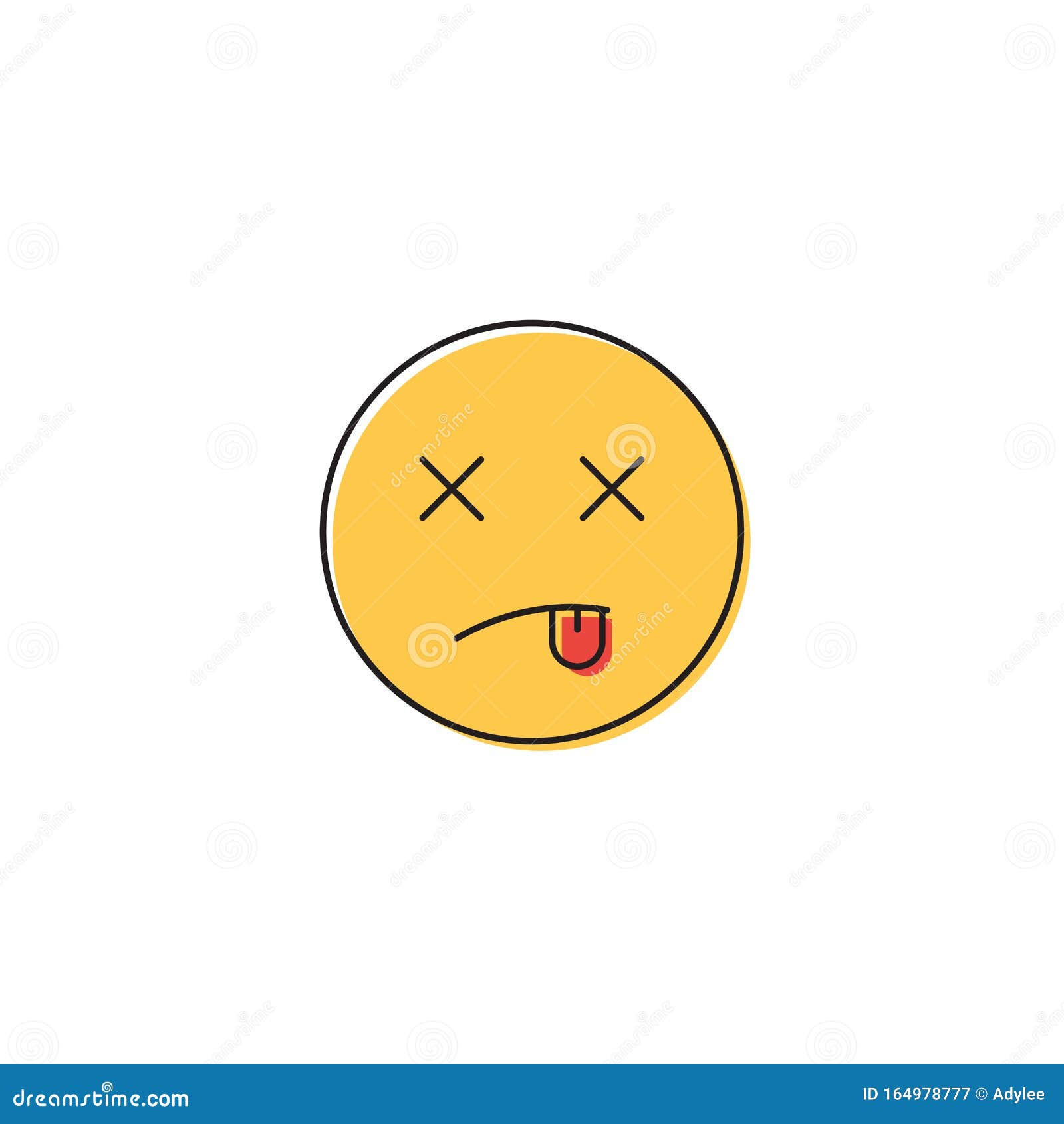 Dead Emoticon Vector Icon Symbol Isolated On White Background ...