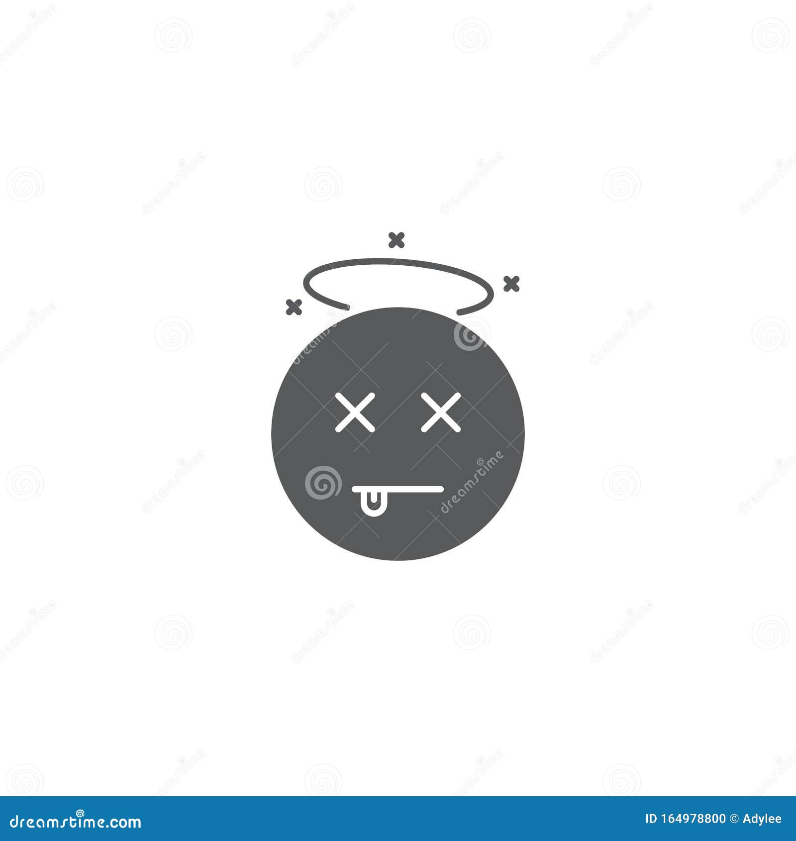 Dead Emoticon Vector Icon Symbol Isolated on White Background Stock ...