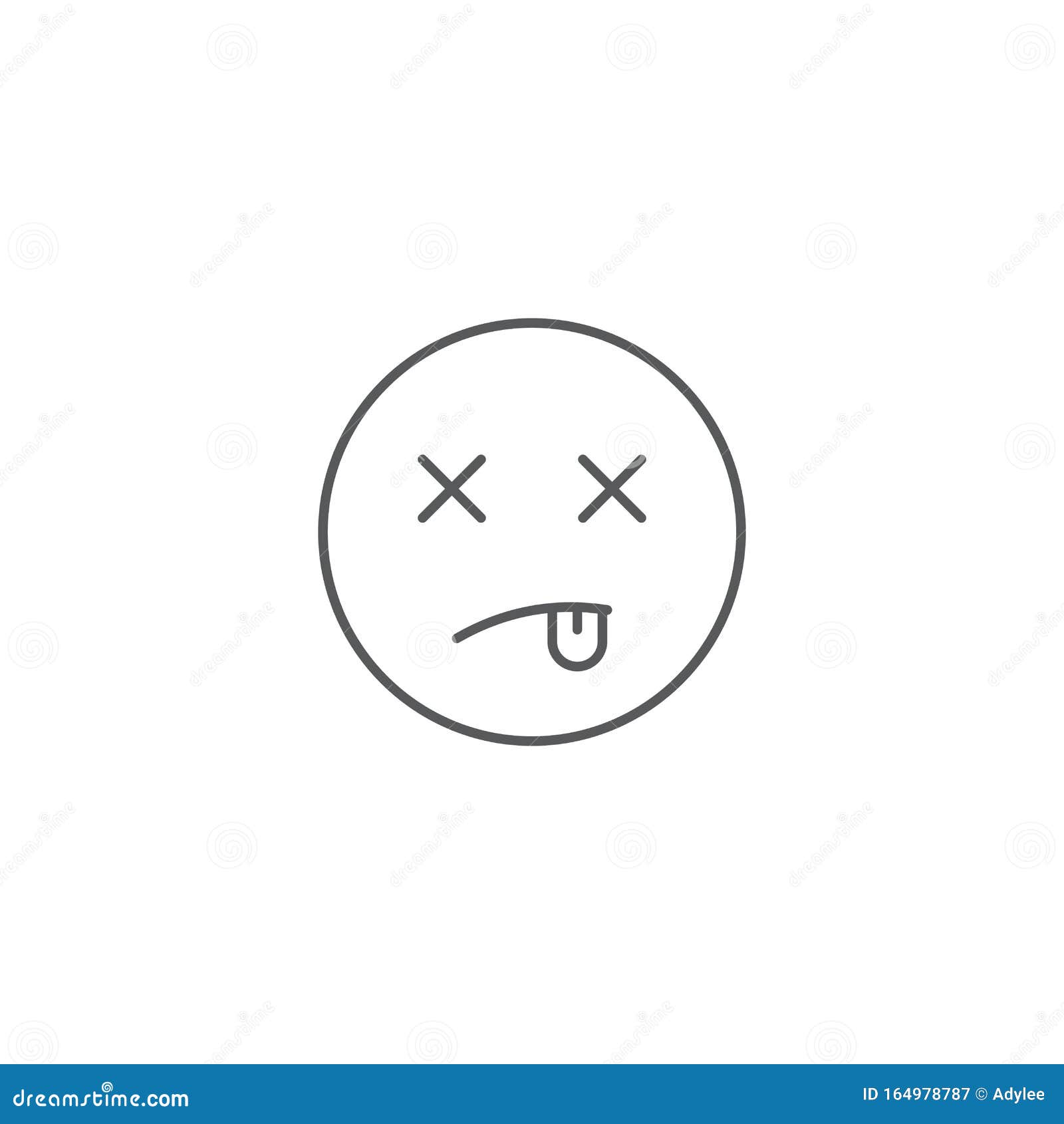 Dead Emoticon Vectorikoon Symbool Geïsoleerd Op Witte Achtergrond ...