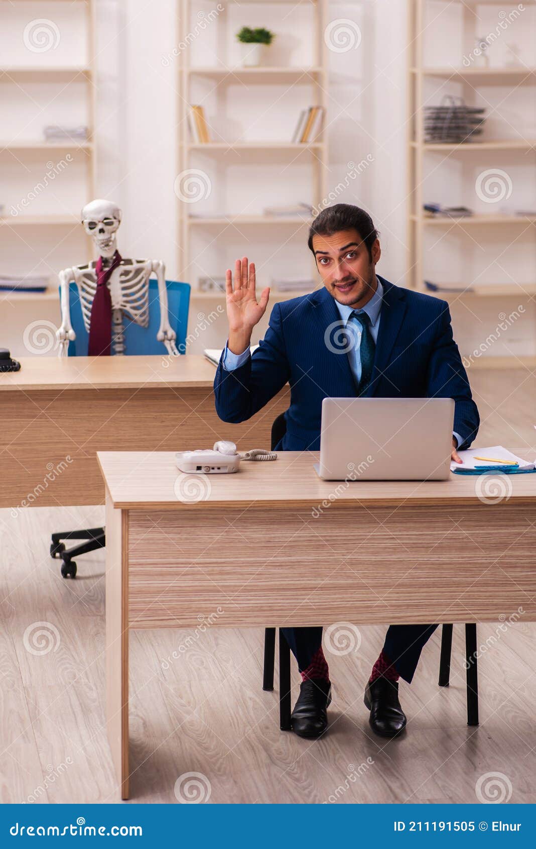 Dead Employee Working in the Office Stock Image - Image of consultant ...