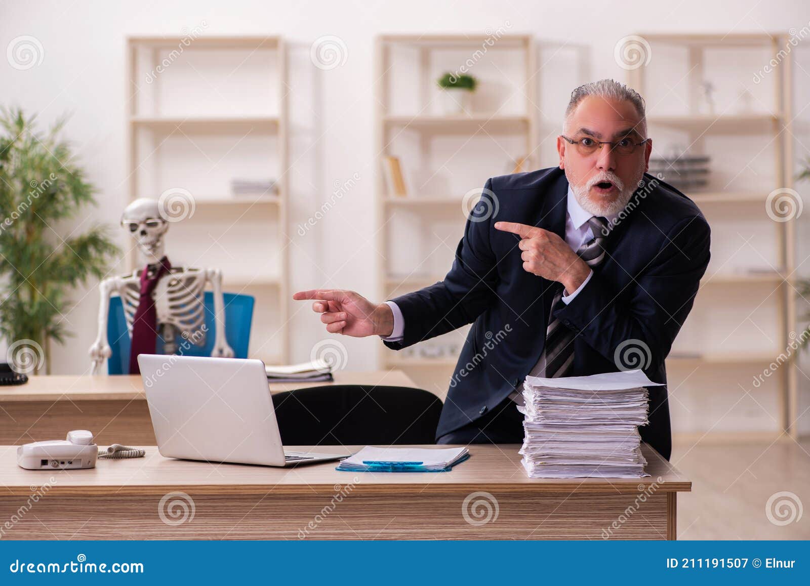 Dead Employee Working in the Office Stock Image - Image of funny ...
