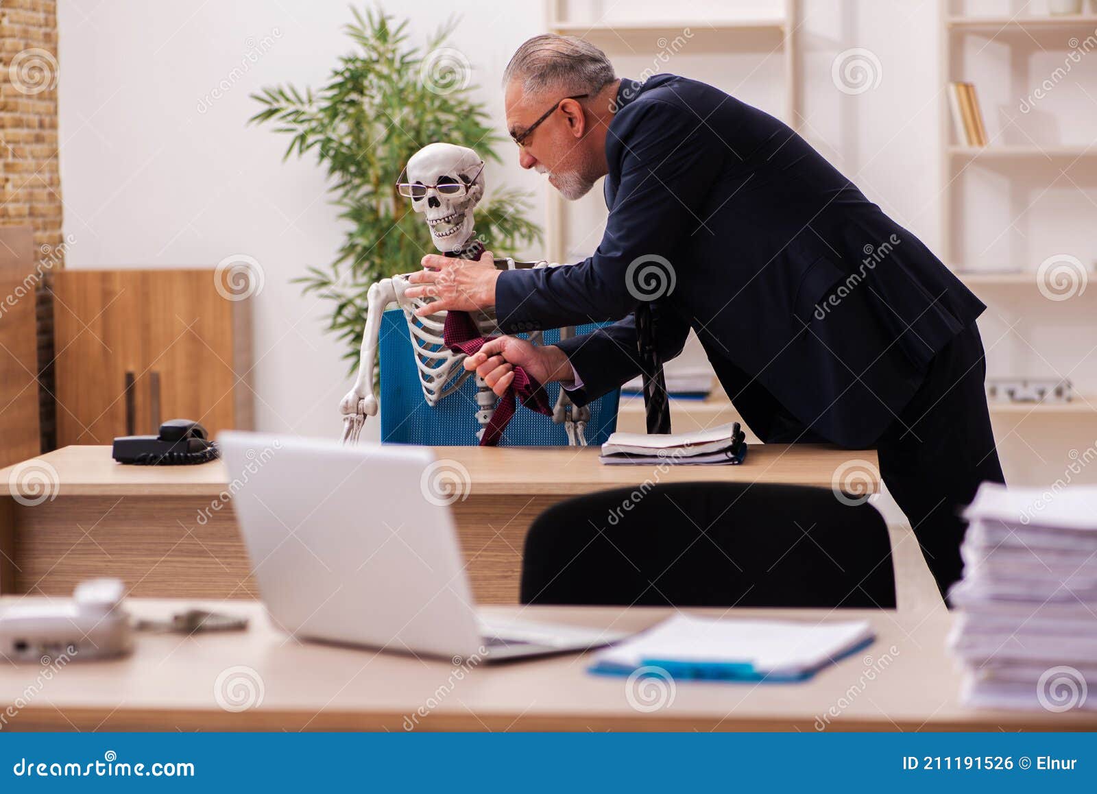 Dead Employee Working in the Office Stock Photo - Image of death ...