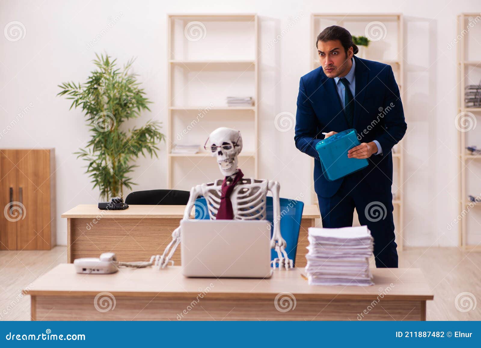 Dead Employee Working in the Office Stock Photo - Image of manager ...