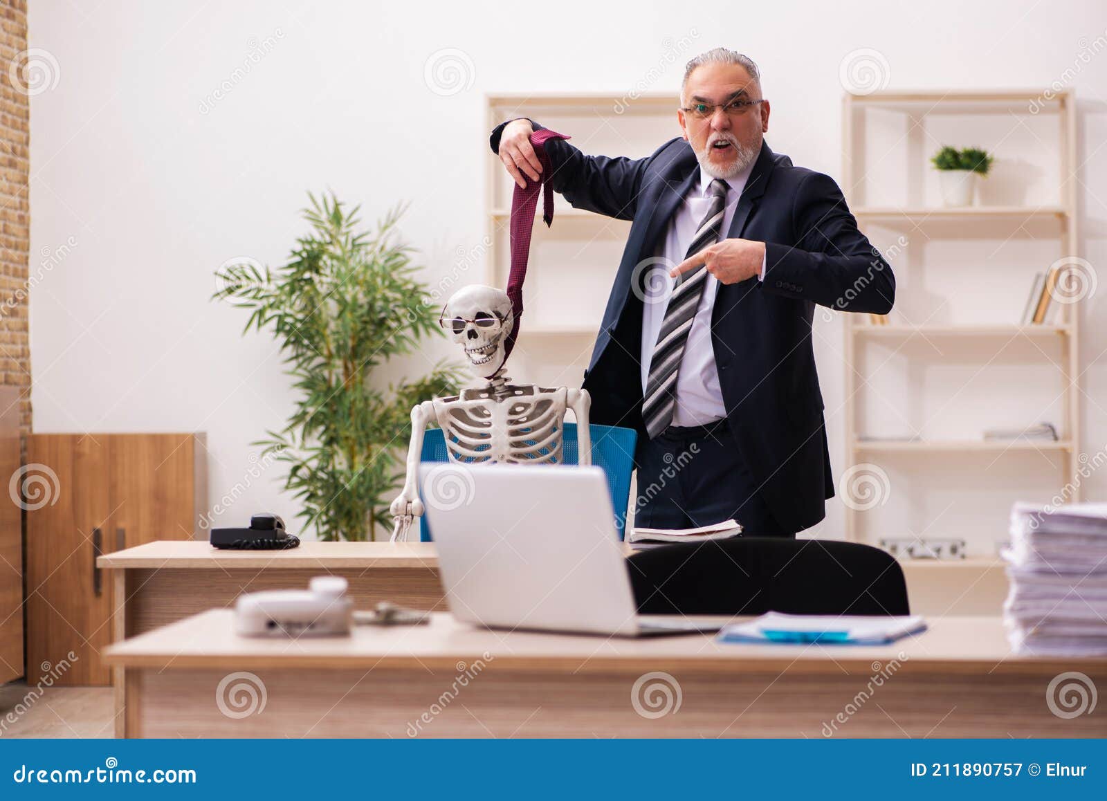 Dead Employee Working in the Office Stock Image - Image of employee ...